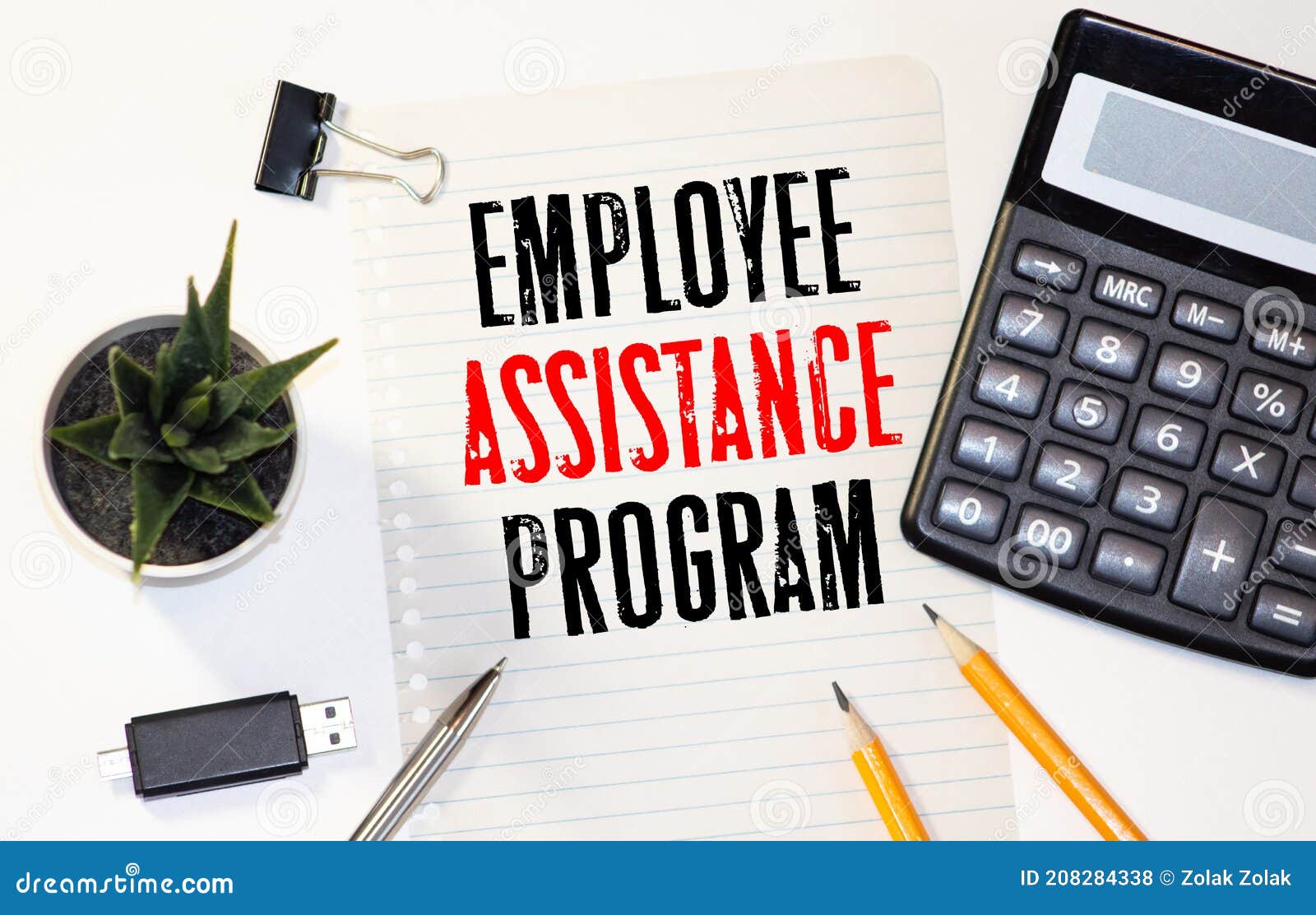 Employee Assistance Program Business Text on the Yellow Card Stock ...