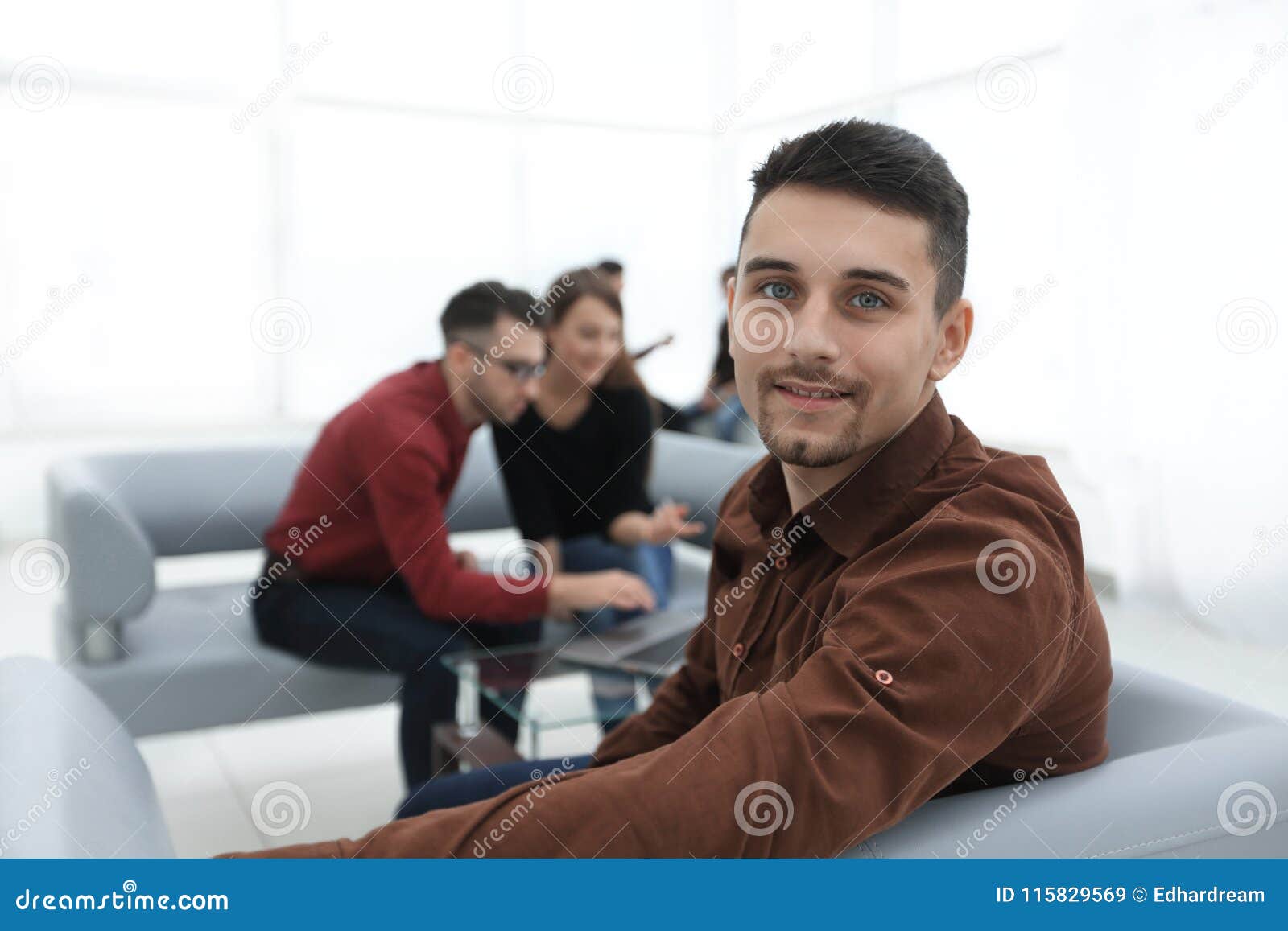 Employee on the Background of Business Team Stock Image - Image of ...