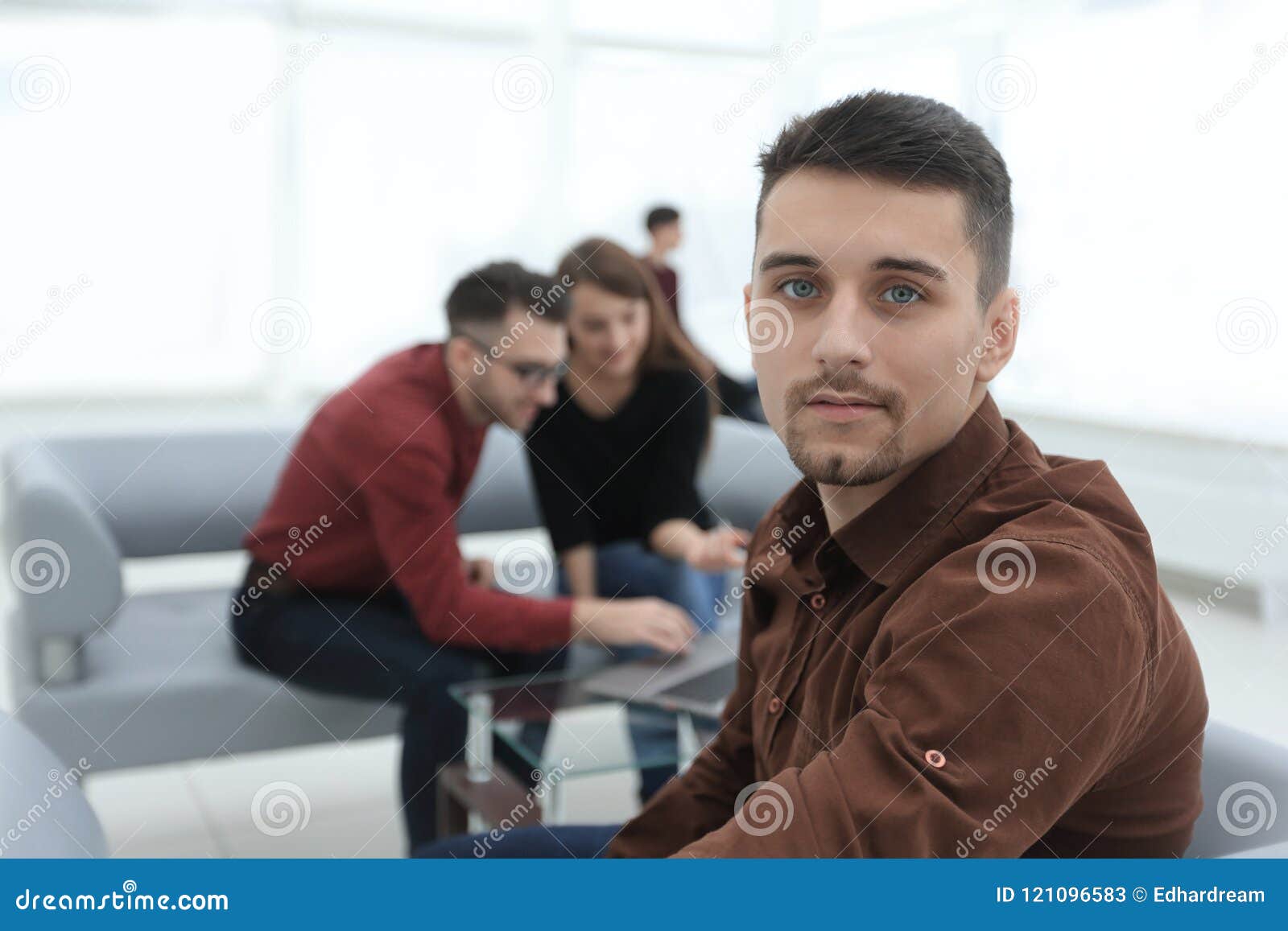 Employee on the Background of Business Team Stock Image - Image of ...