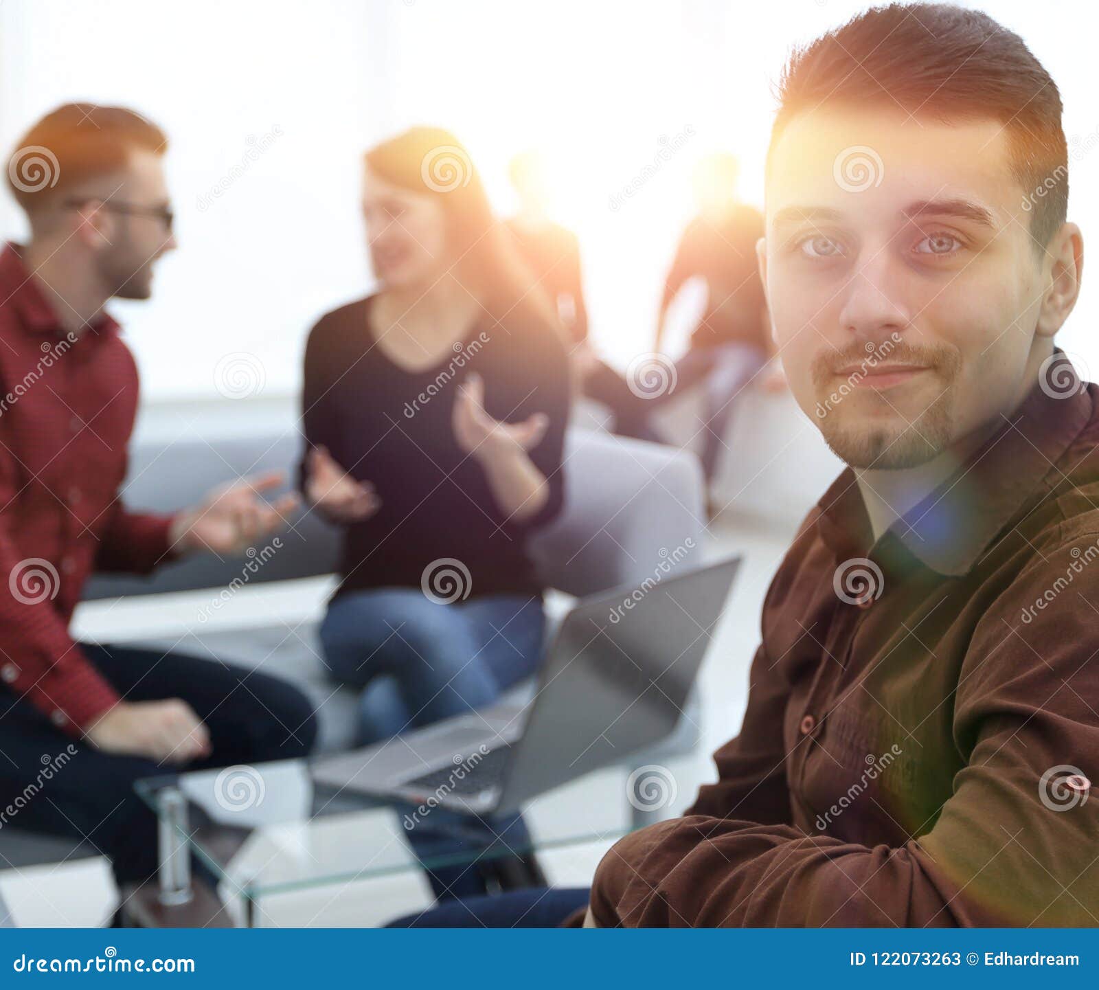 Employee on the Background of Business Team Stock Image - Image of ...