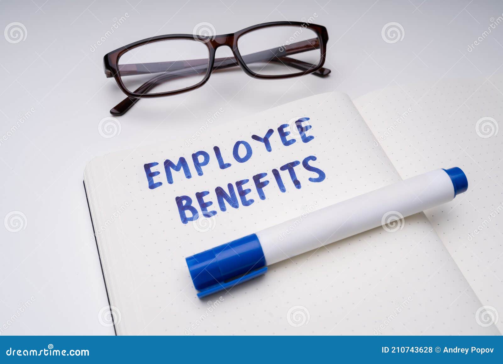 Employee Benefits Message on Notebook Stock Photo - Image of brand ...