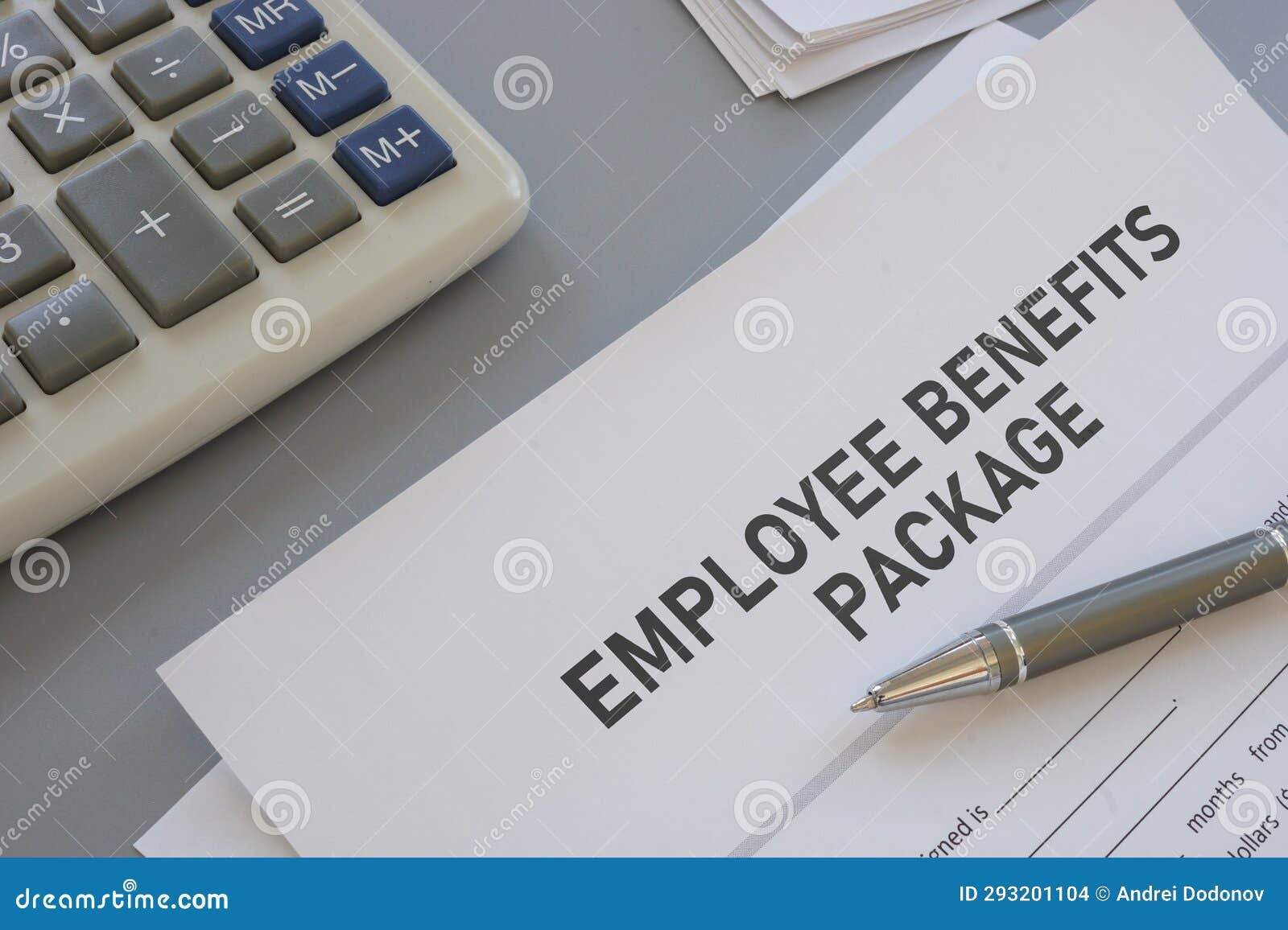 Employee Benefits Package is Shown Using the Text Stock Photo - Image ...