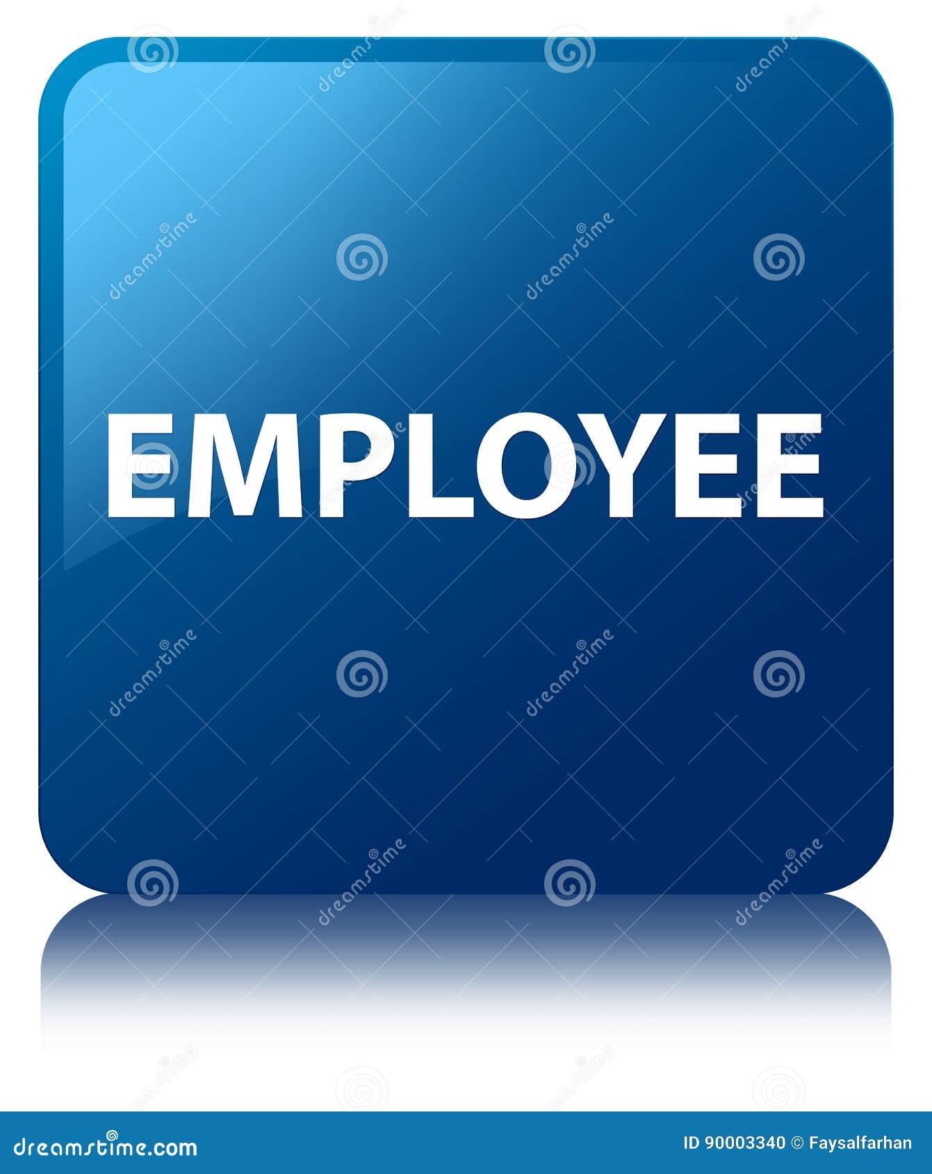 Employee Blue Square Button Stock Illustration - Illustration of worker ...