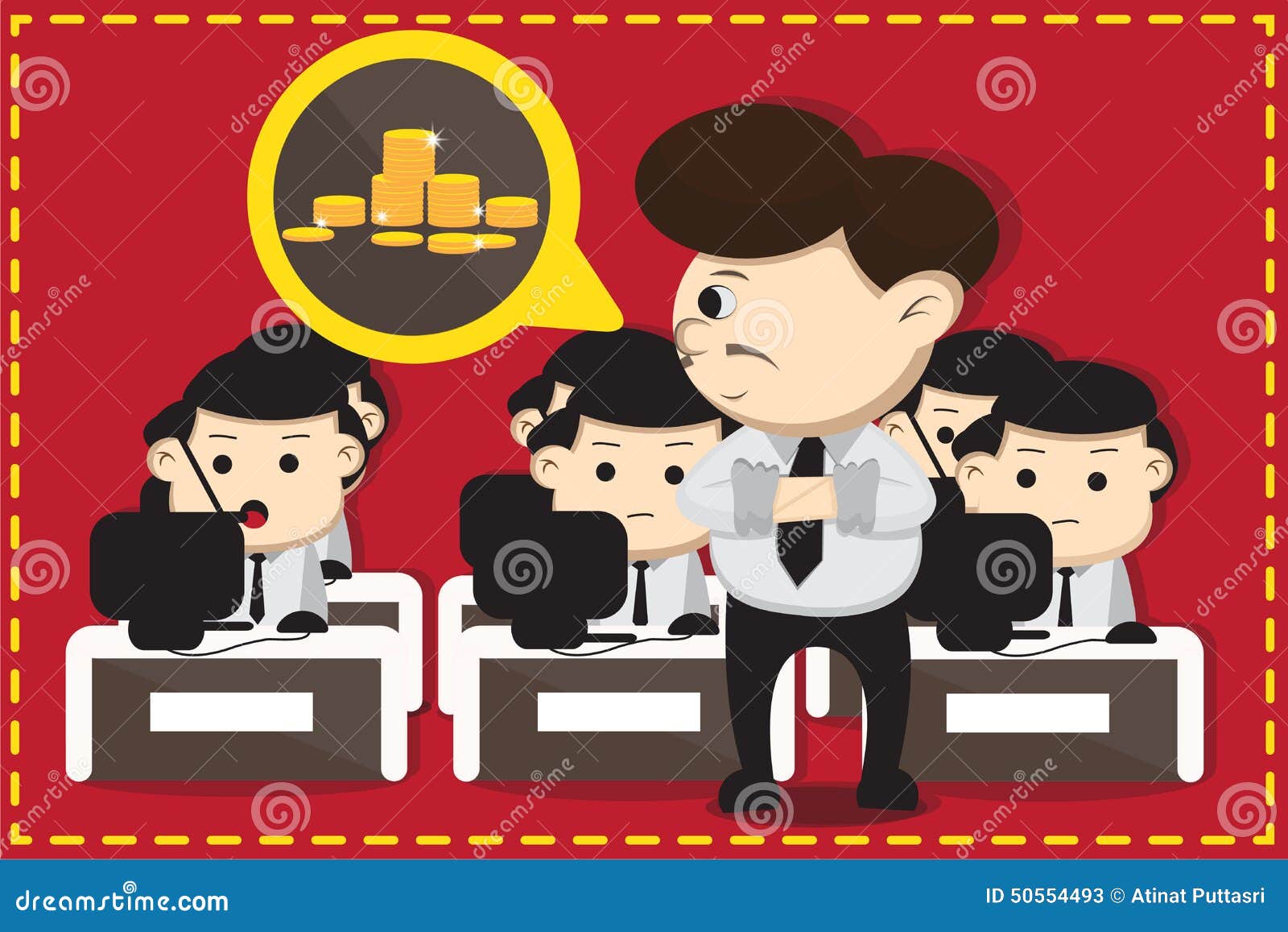 Employee and Boss Cartoon Design Stock Vector - Illustration of ...