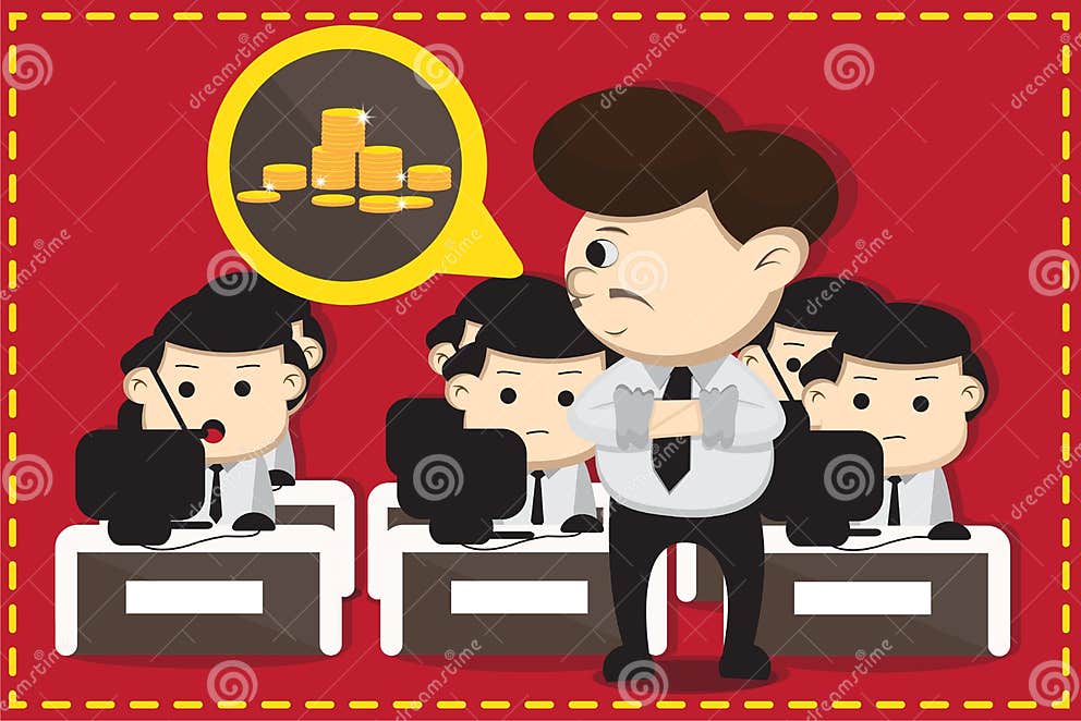 Employee and Boss Cartoon Design Stock Vector - Illustration of ...