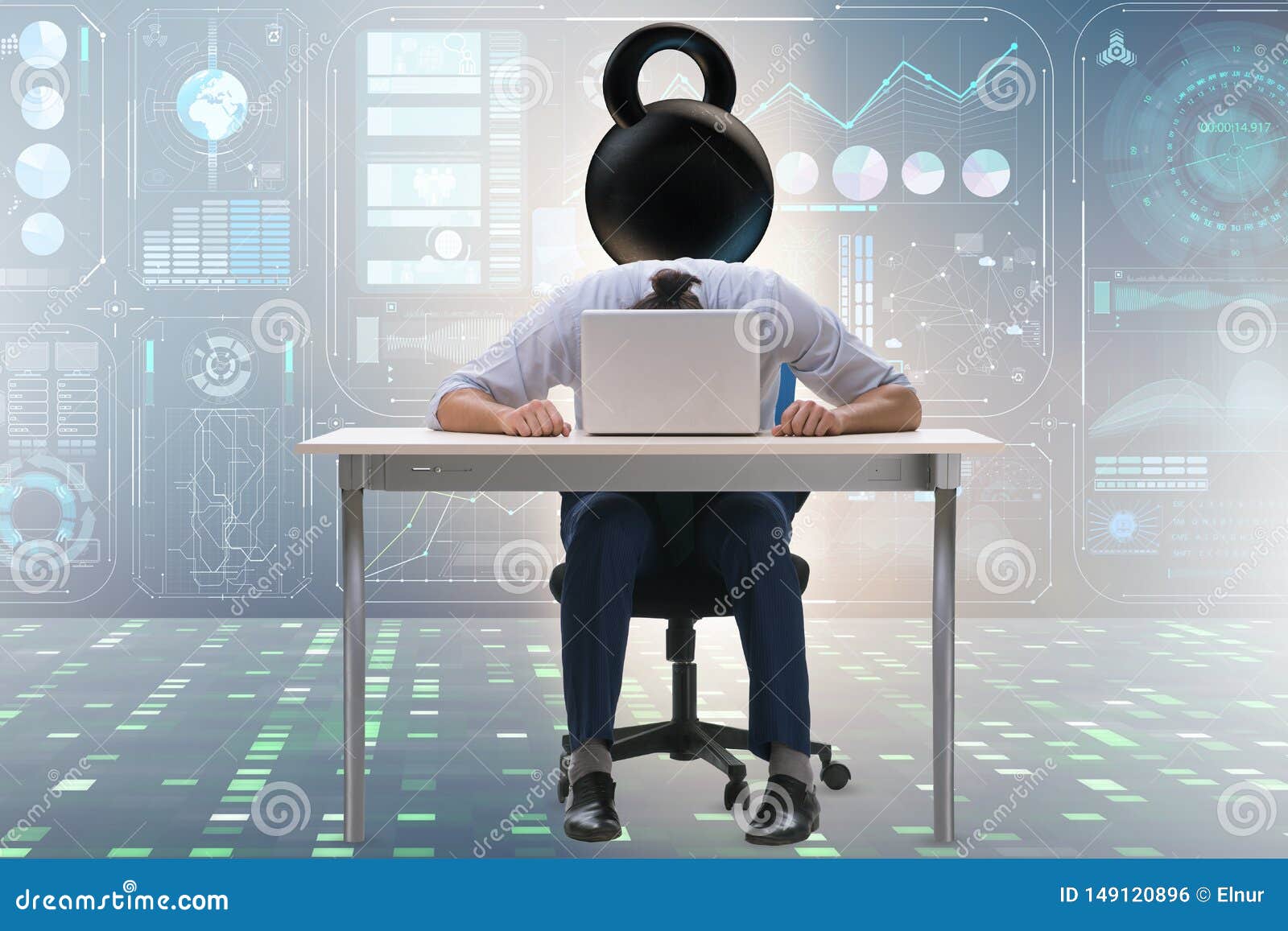 The Employee with Burden of Work Stock Photo - Image of exhausted ...