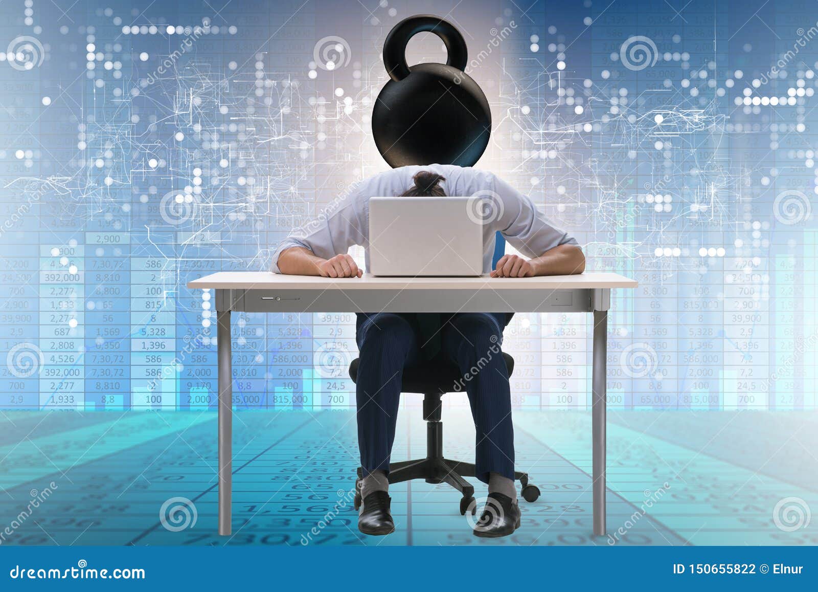 The Employee with Burden of Work Stock Photo - Image of hard, difficult ...