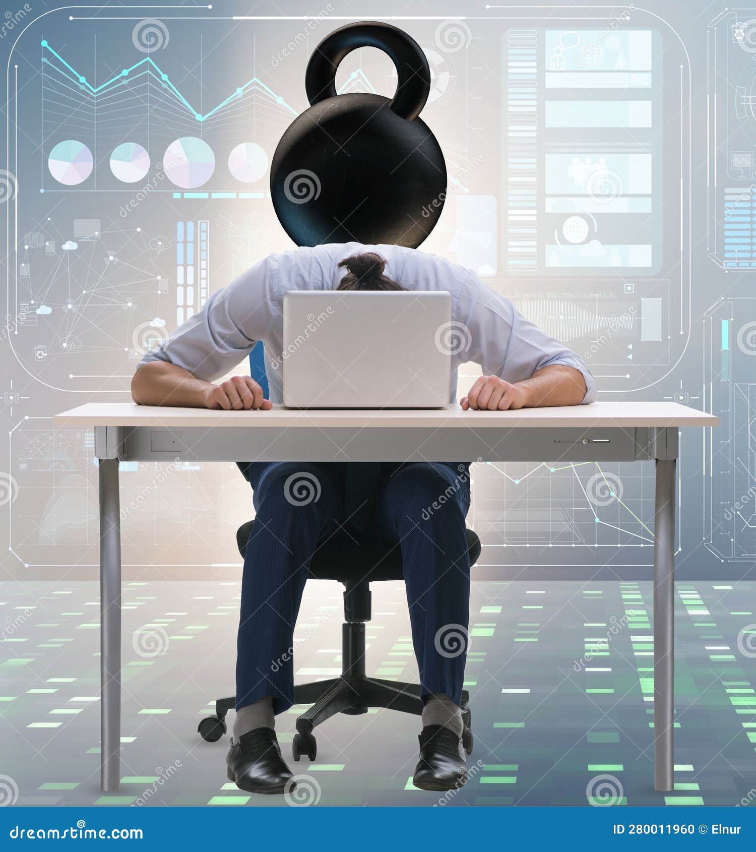 Employee with Burden of Work Stock Photo - Image of employee, desk ...