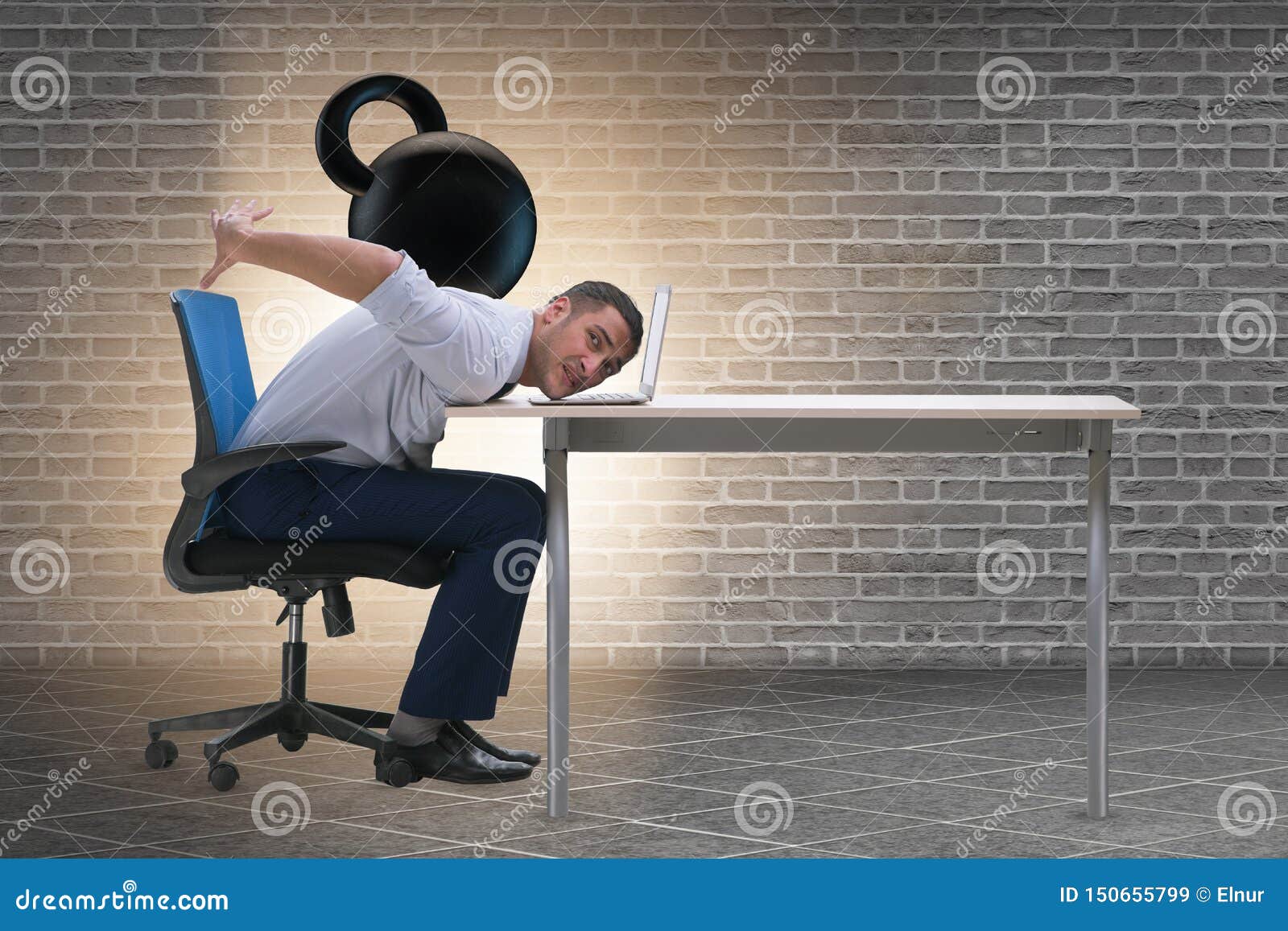 The Employee with Burden of Work Stock Image - Image of heavy, burden ...