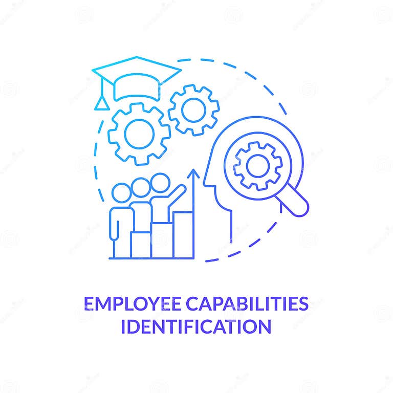 Employee Capabilities Identification Blue Gradient Concept Icon Stock ...