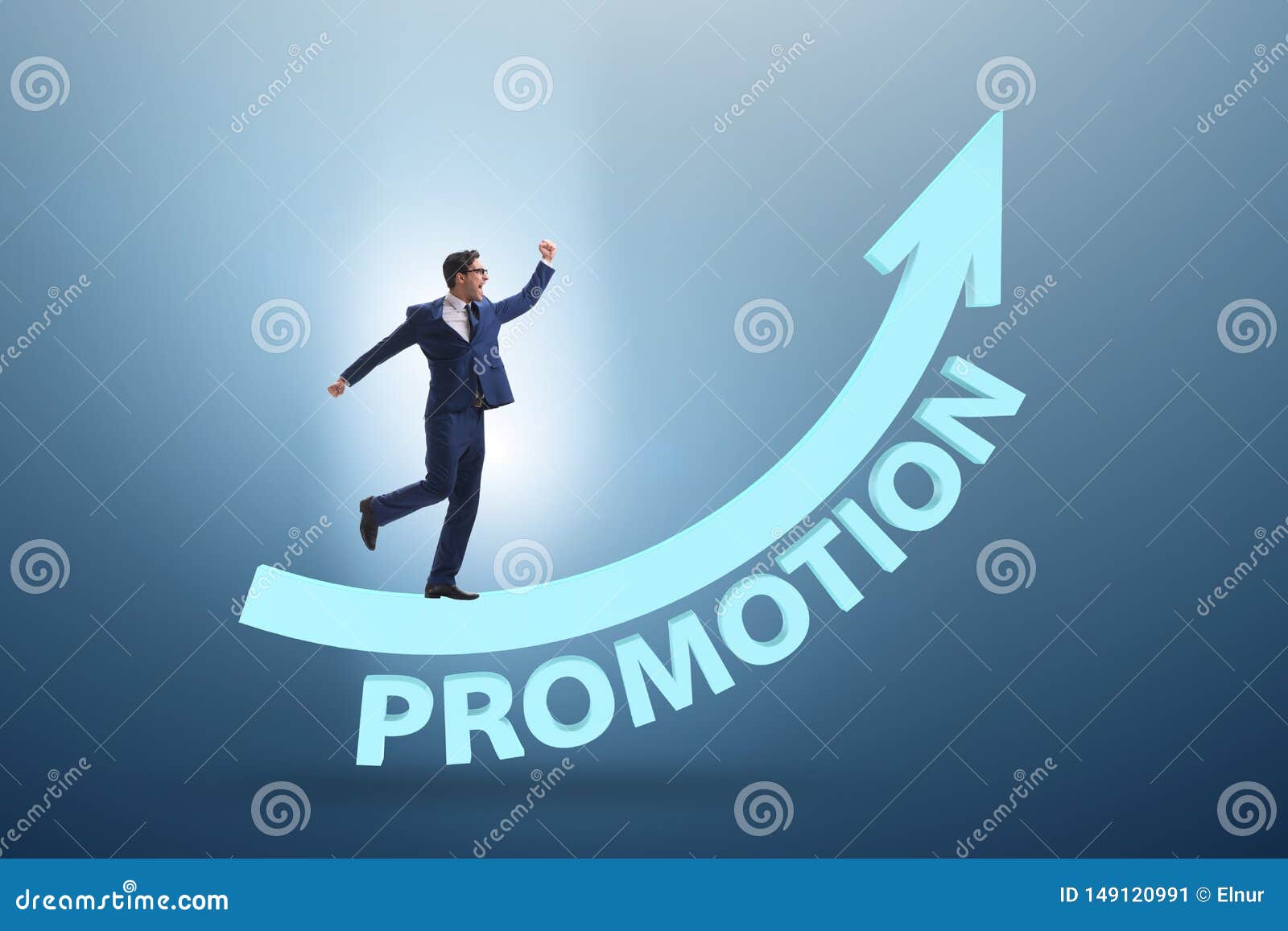 The Employee in Career Promotion Concept Stock Image - Image of ...