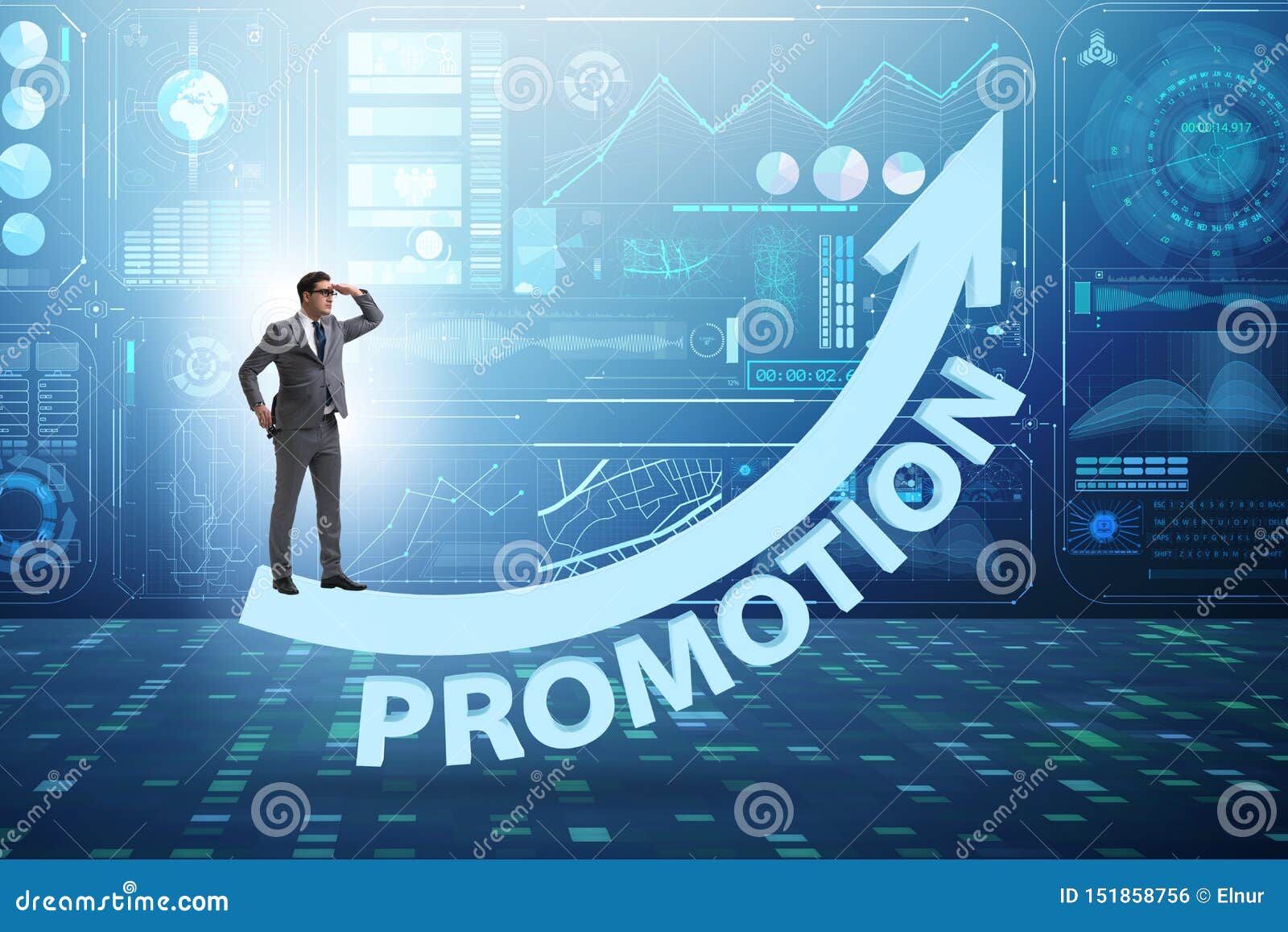 Employee in Career Promotion Concept Stock Photo - Image of ambition ...