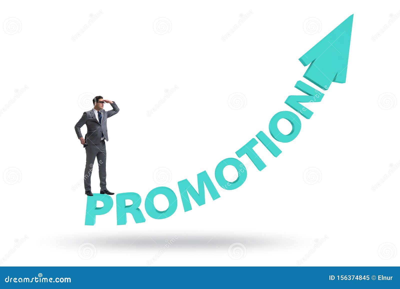 Employee in Career Promotion Concept Stock Image - Image of male, goal ...