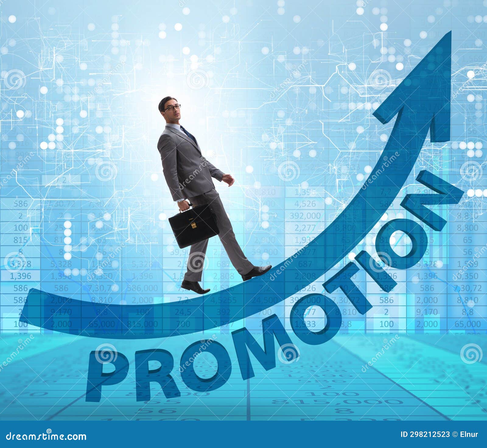 Employee in Career Promotion Concept Stock Illustration - Illustration ...