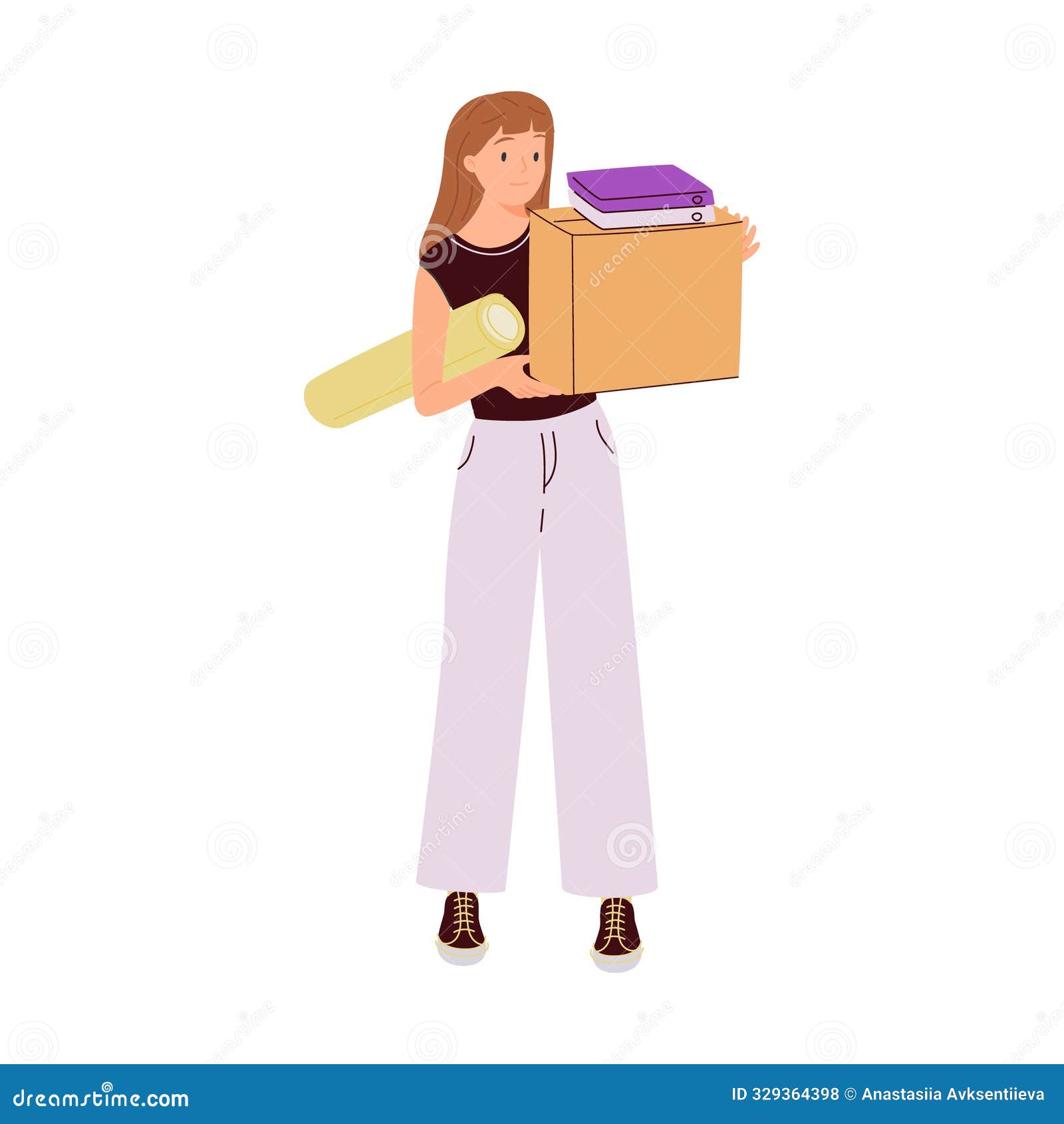 Employee Carrying Work Papers, Documents Stack. Office Worker, Female ...