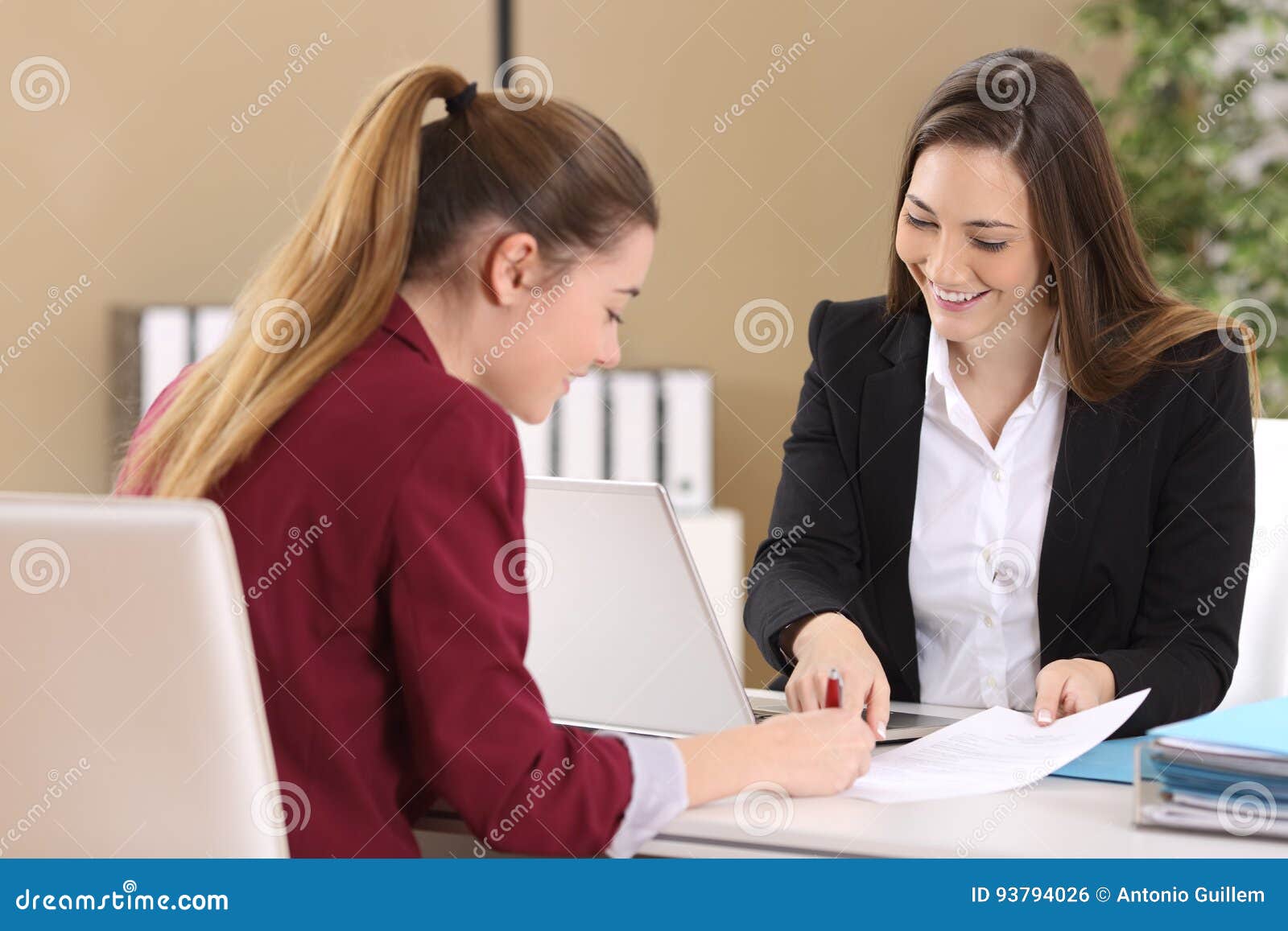 Employee or Client Signing a Contract Stock Photo - Image of form ...