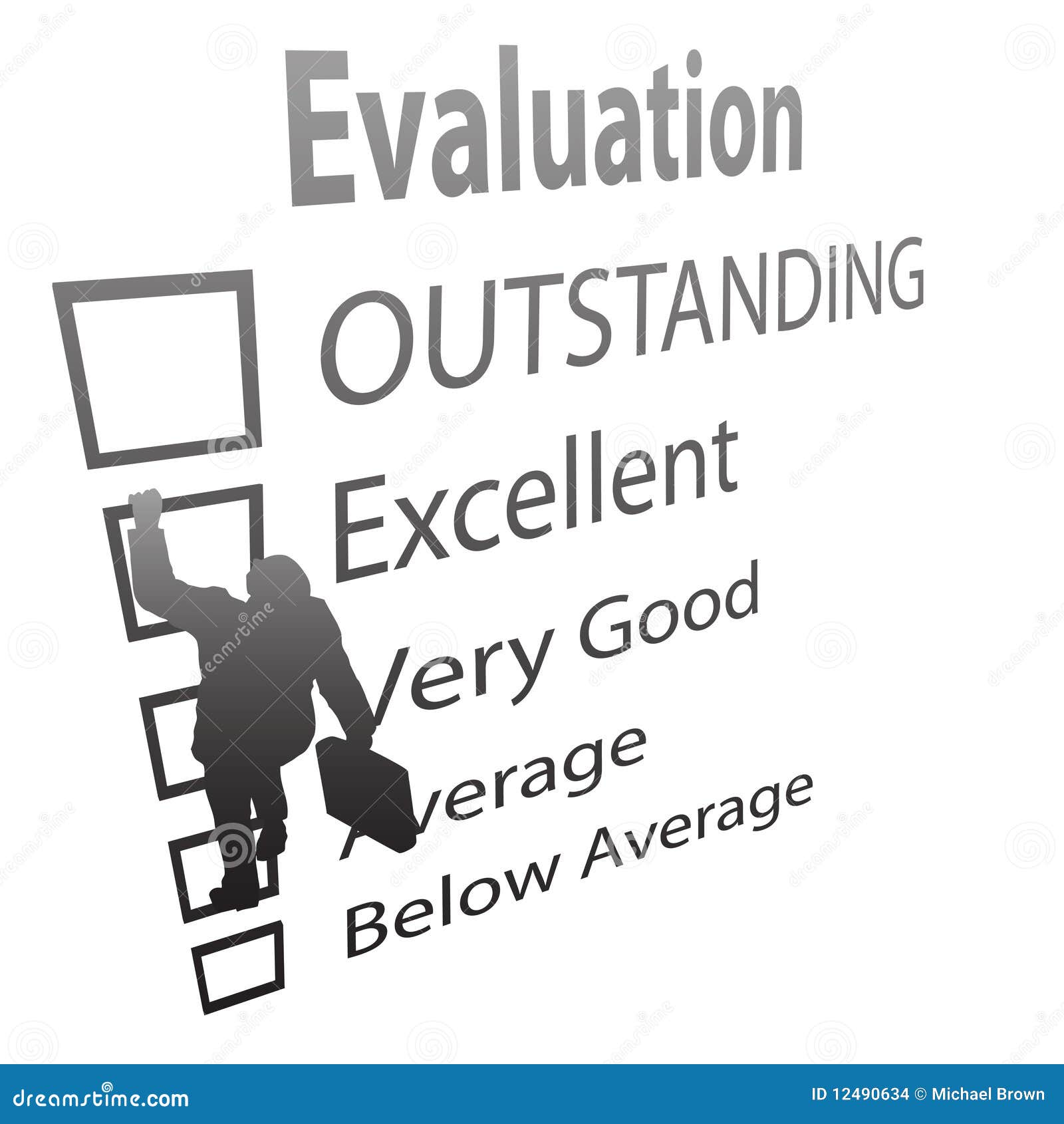 Outstanding Job Evalution Clipboard Check Mark Pen Cartoon Vector ...