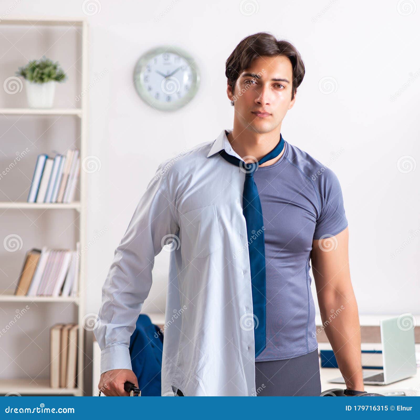 Employee Combining Work And Healthy Lifestyle Royalty-Free Stock Photo ...