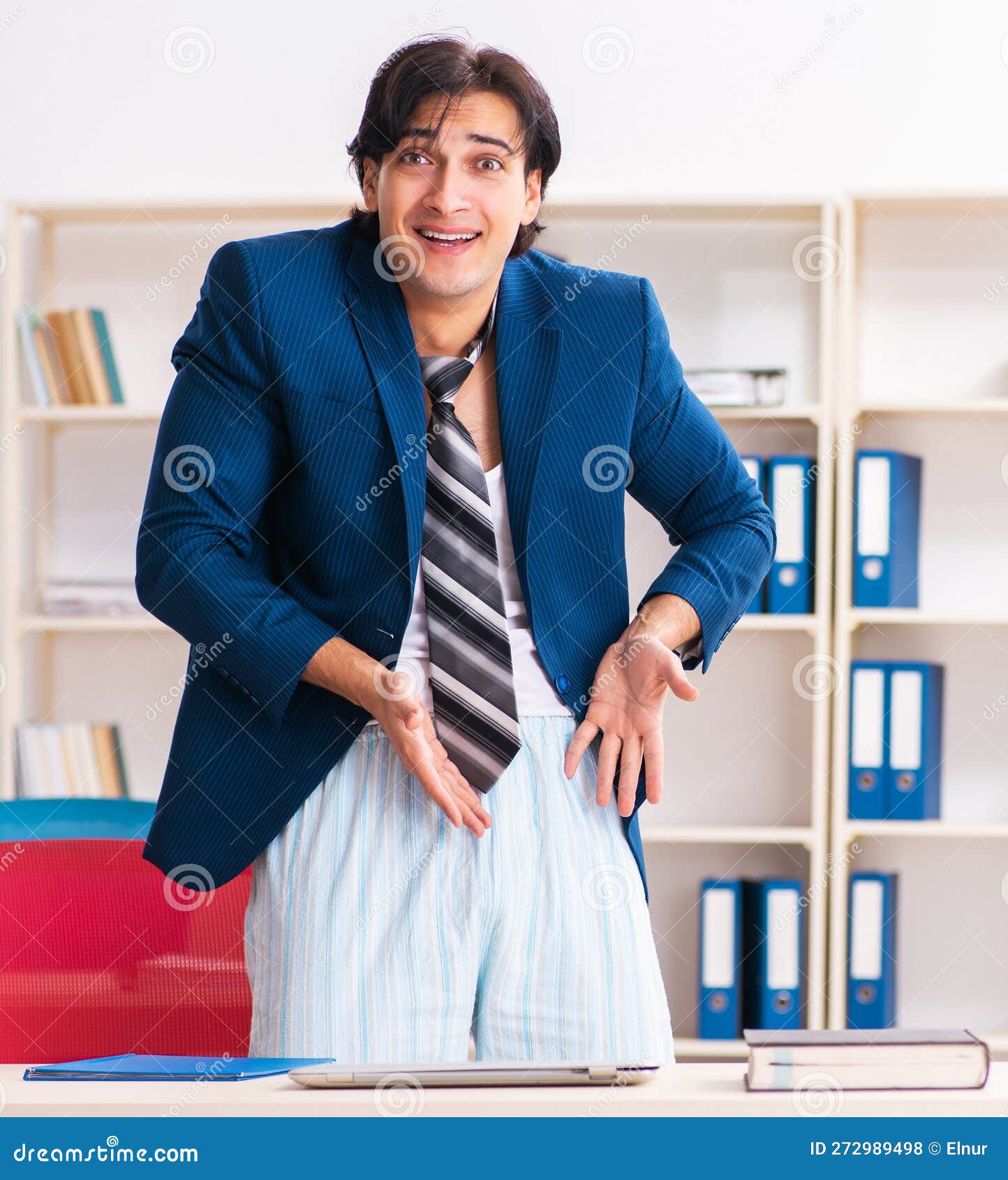 Employee Coming To Work Straight from Bed Stock Photo - Image of code ...