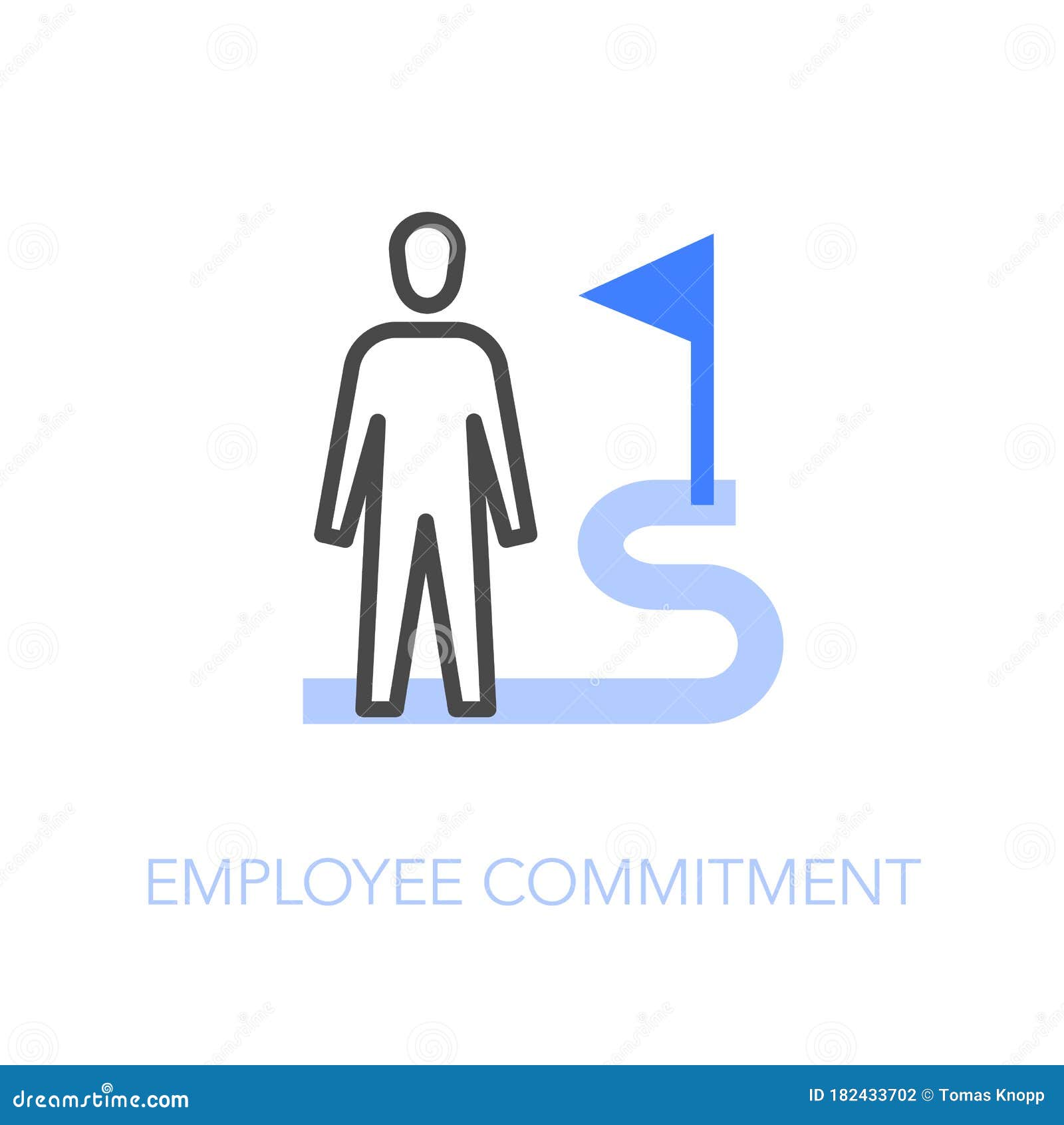 Employee Commitment Symbol with a Human Figure Connected To an ...