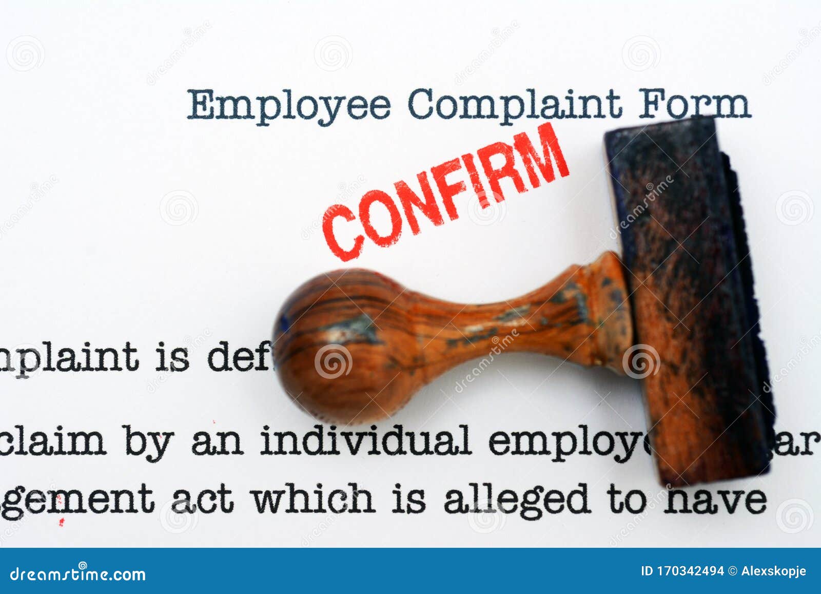 Employee complaint form stock photo. Image of confirmed - 170342494