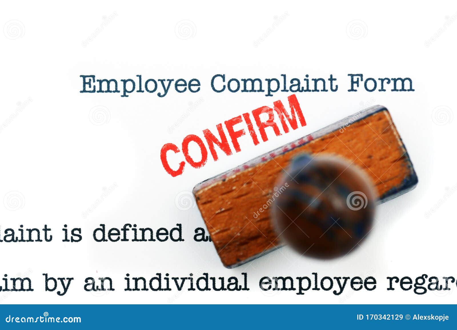 Employee Complaint Form - Confirm Stock Image - Image of survey ...