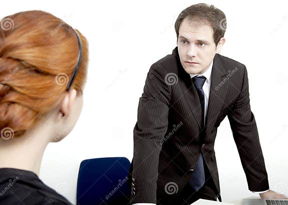 Employee Confronting Her Boss Stock Photo - Image of business, earnest ...