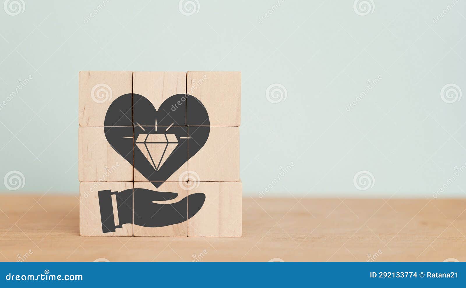 Employee Core Values, Business Principles Concept. Dimond Inside Heart ...