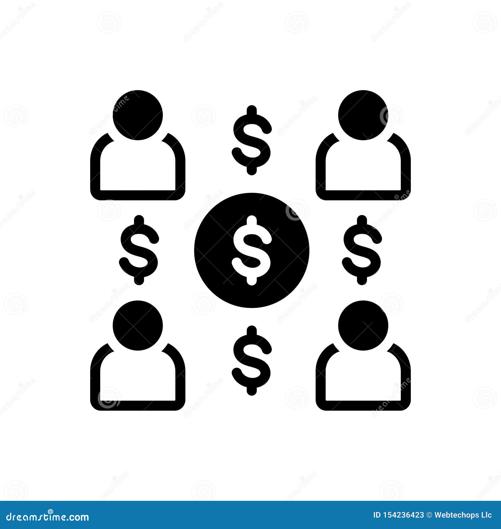 Black Solid Icon for Employee Costs, Expenses and Salary Stock Vector ...