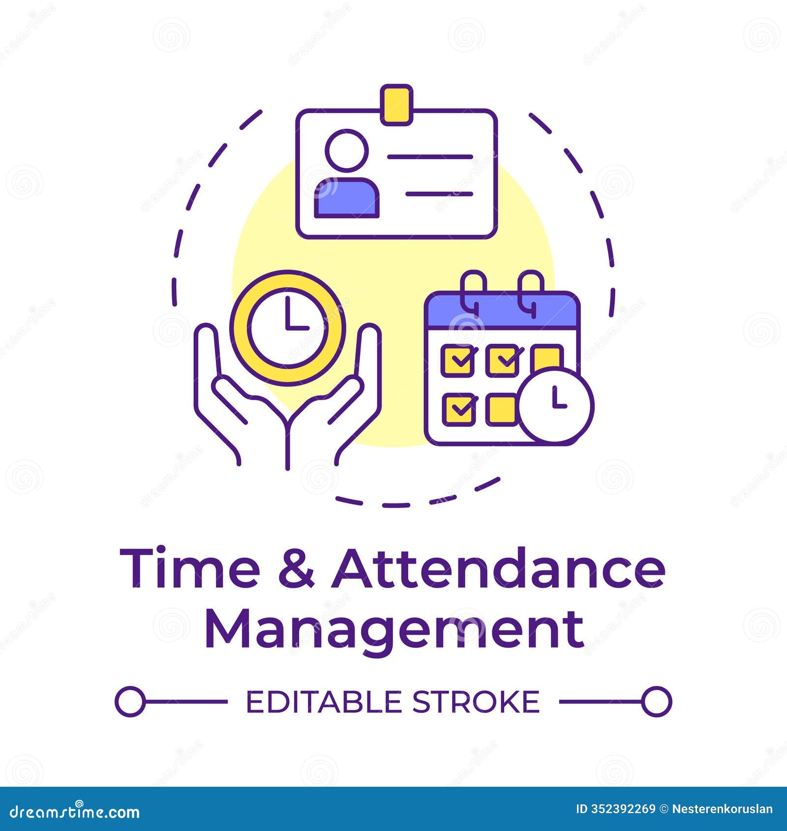 Employee Data Management Multi Color Concept Icon Stock Illustration ...