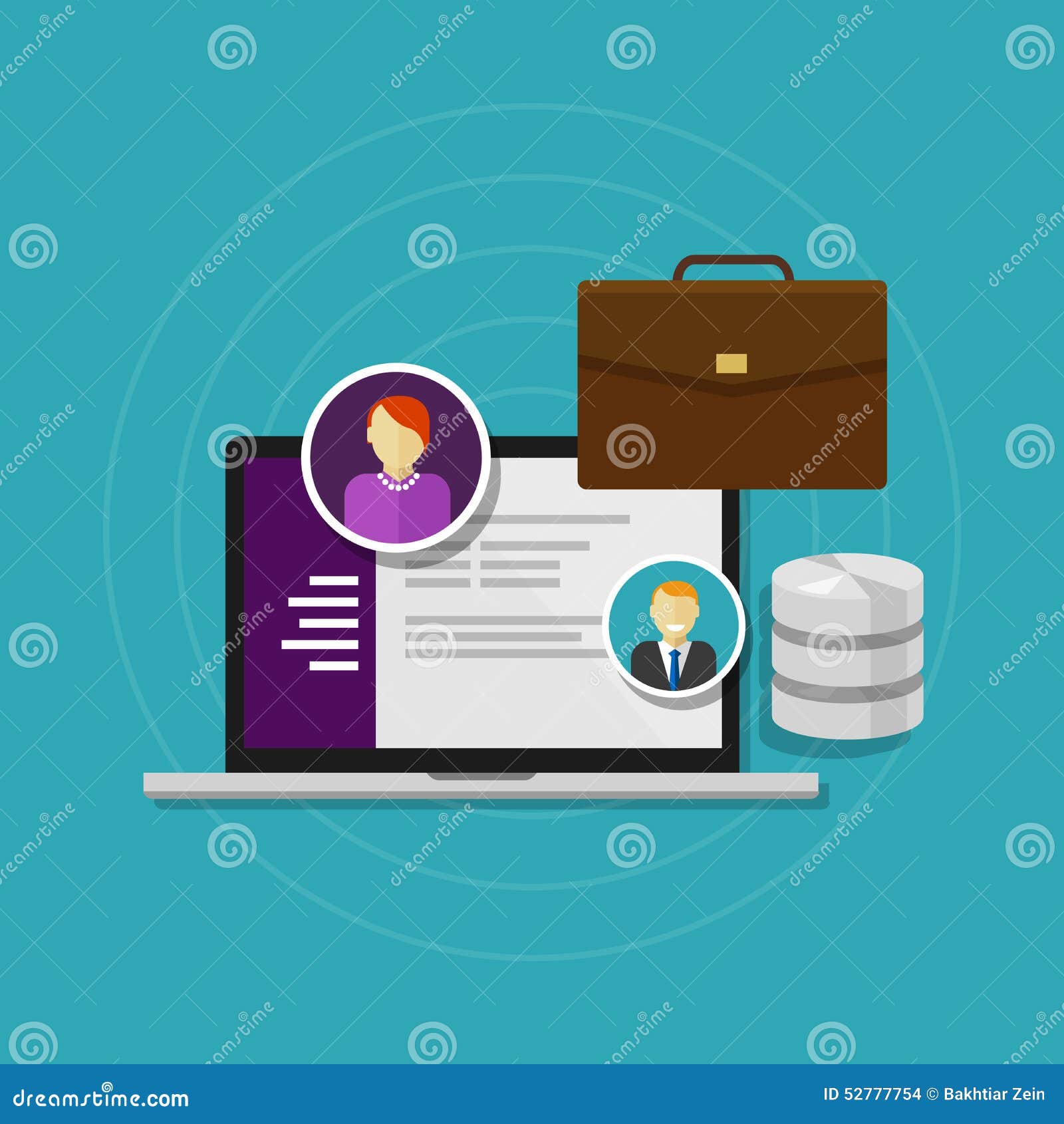 Employee Database Icon, Black Vector Sign With Editable Strokes ...