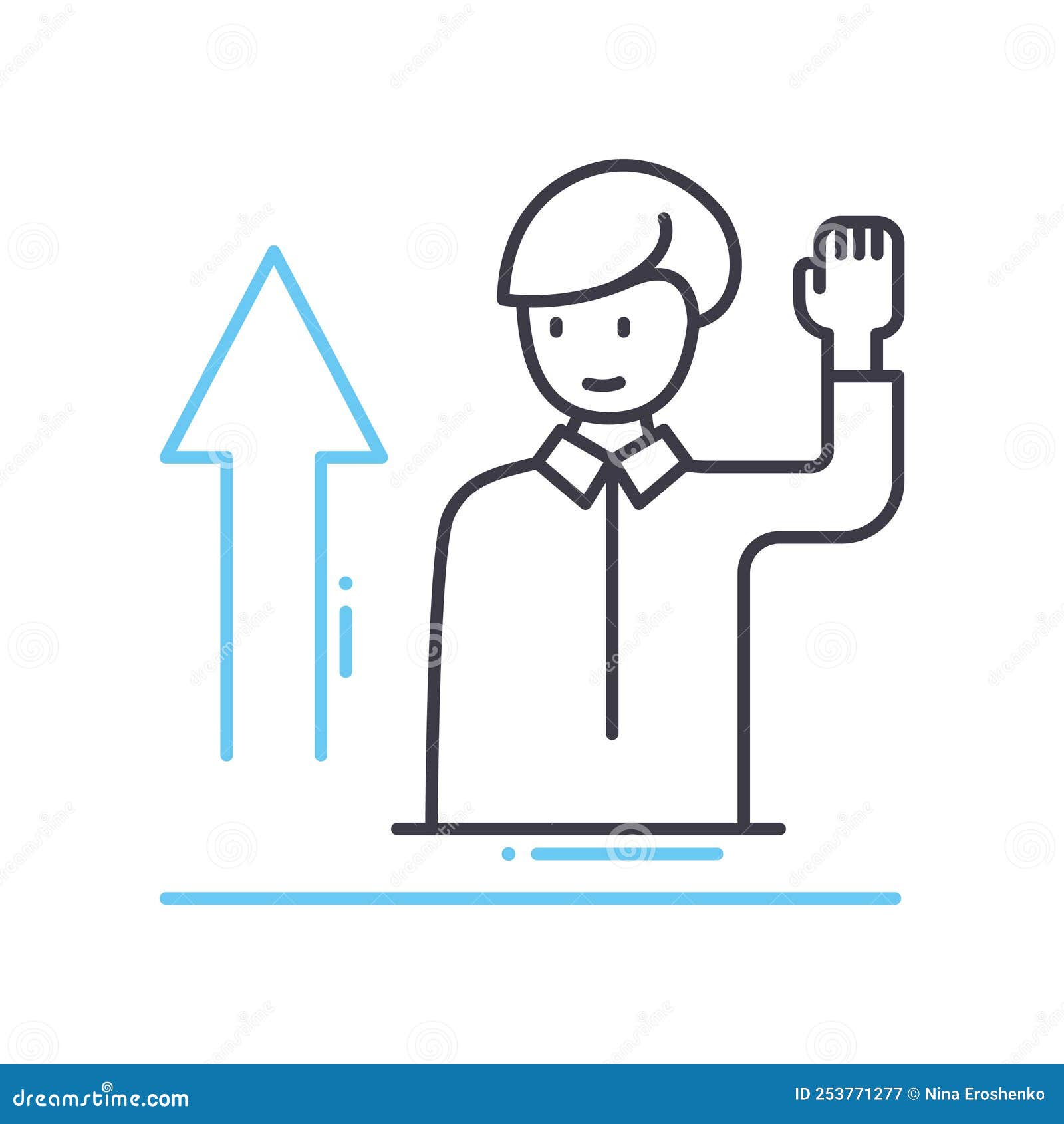 Employee Development Line Icon, Outline Symbol, Vector Illustration ...