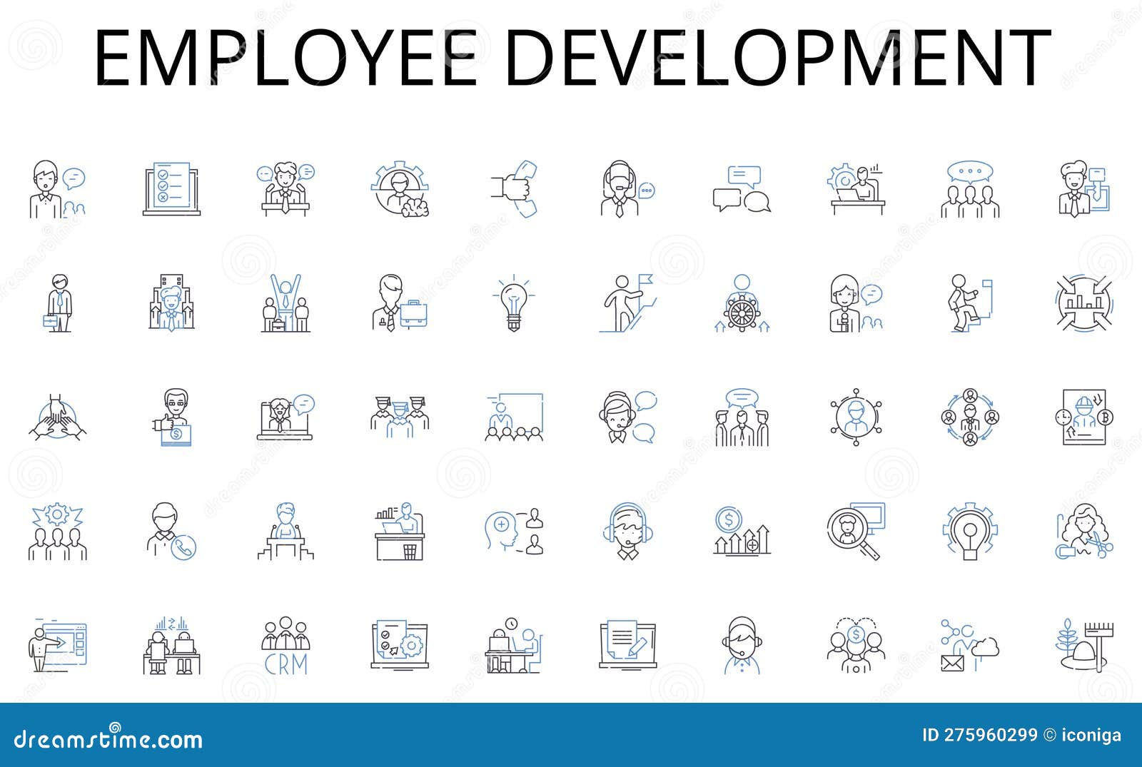 Employee Development Line Icons Collection. Forecast, Inventory ...