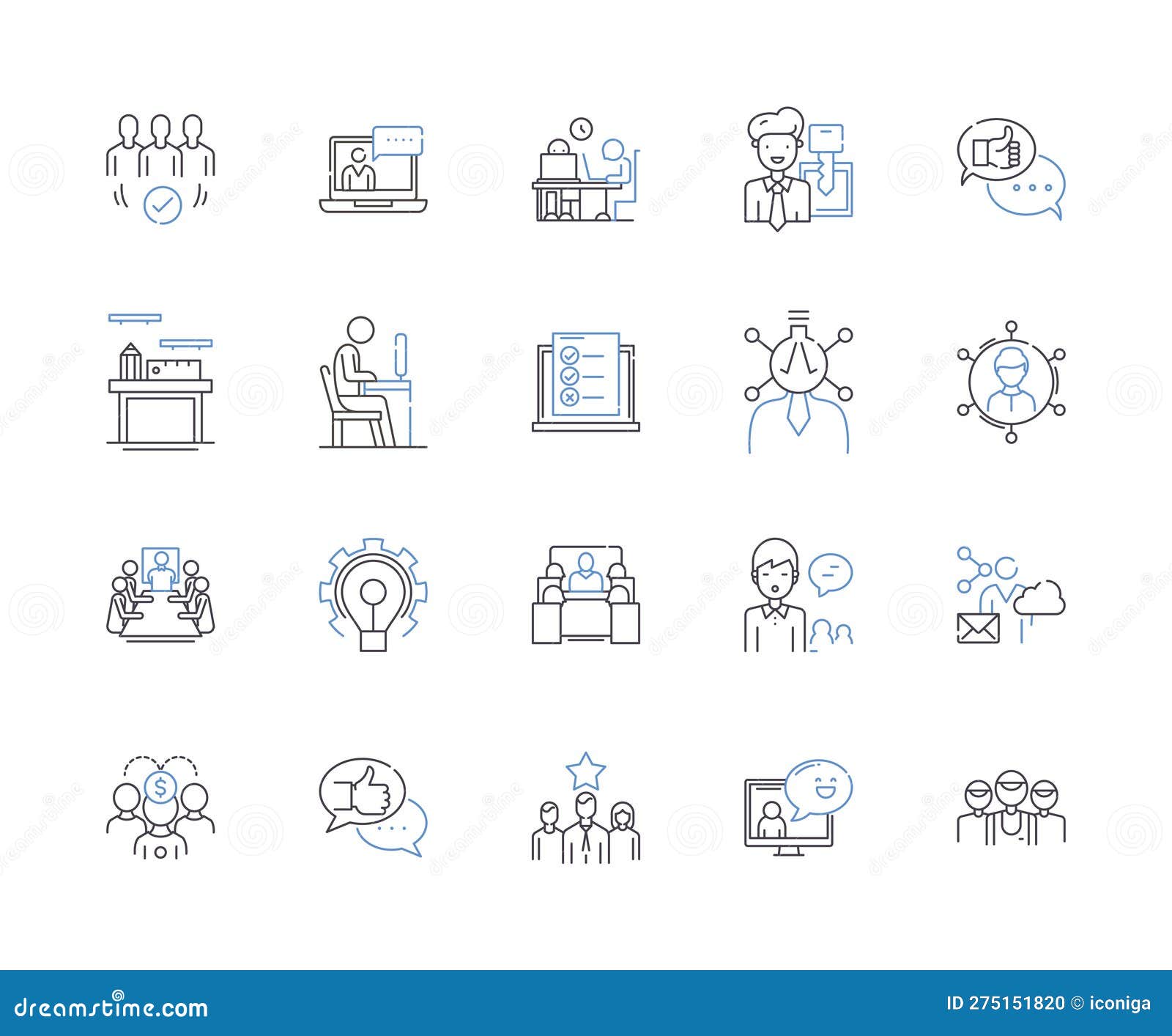 Employee Development Outline Icons Collection. Employee, Development ...