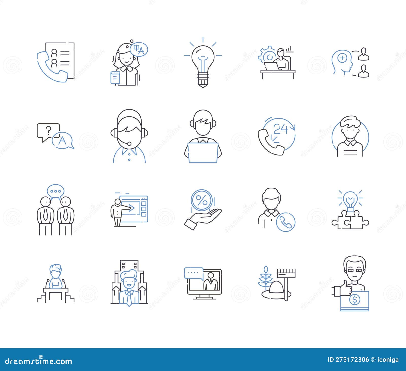 Employee Development Outline Icons Collection. Employee, Development ...