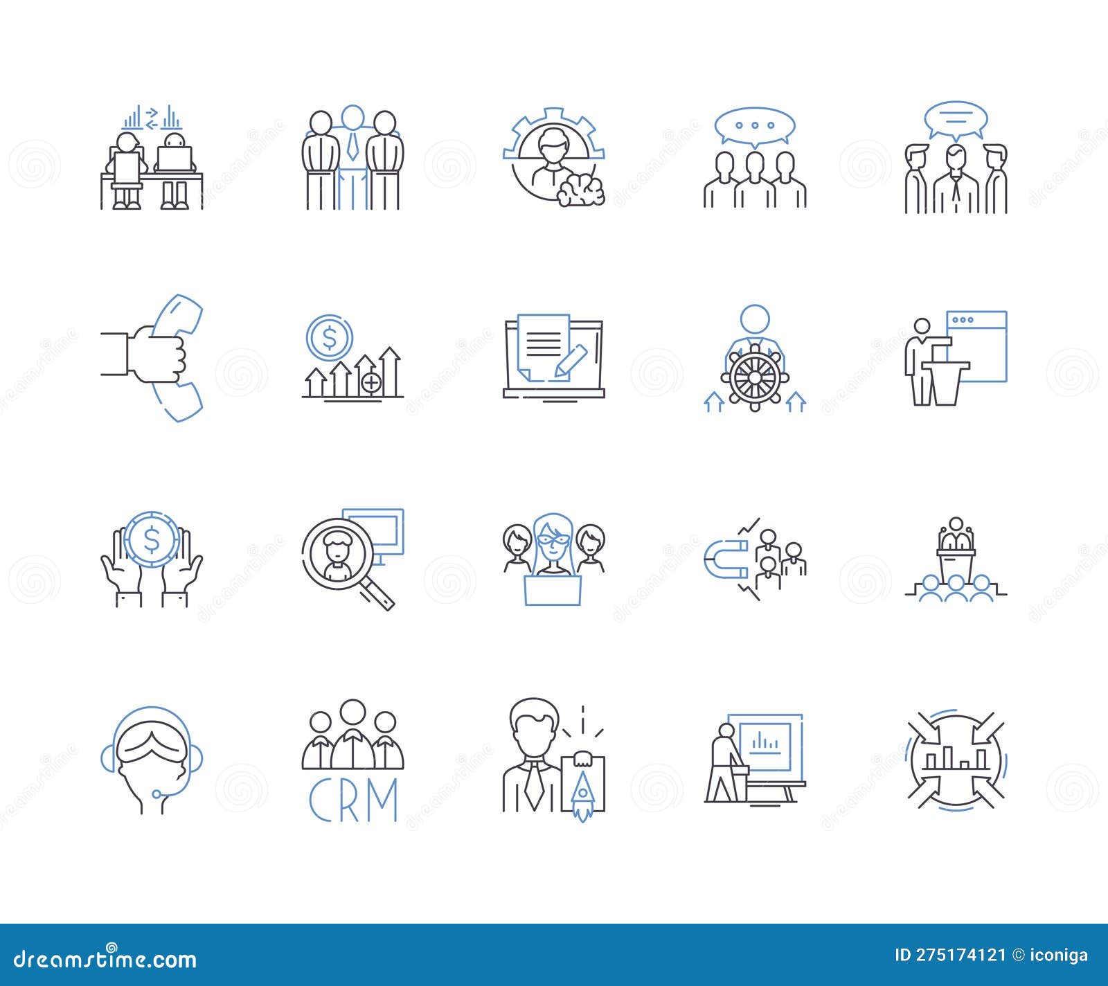 Employee Development Outline Icons Collection. Employee, Development ...