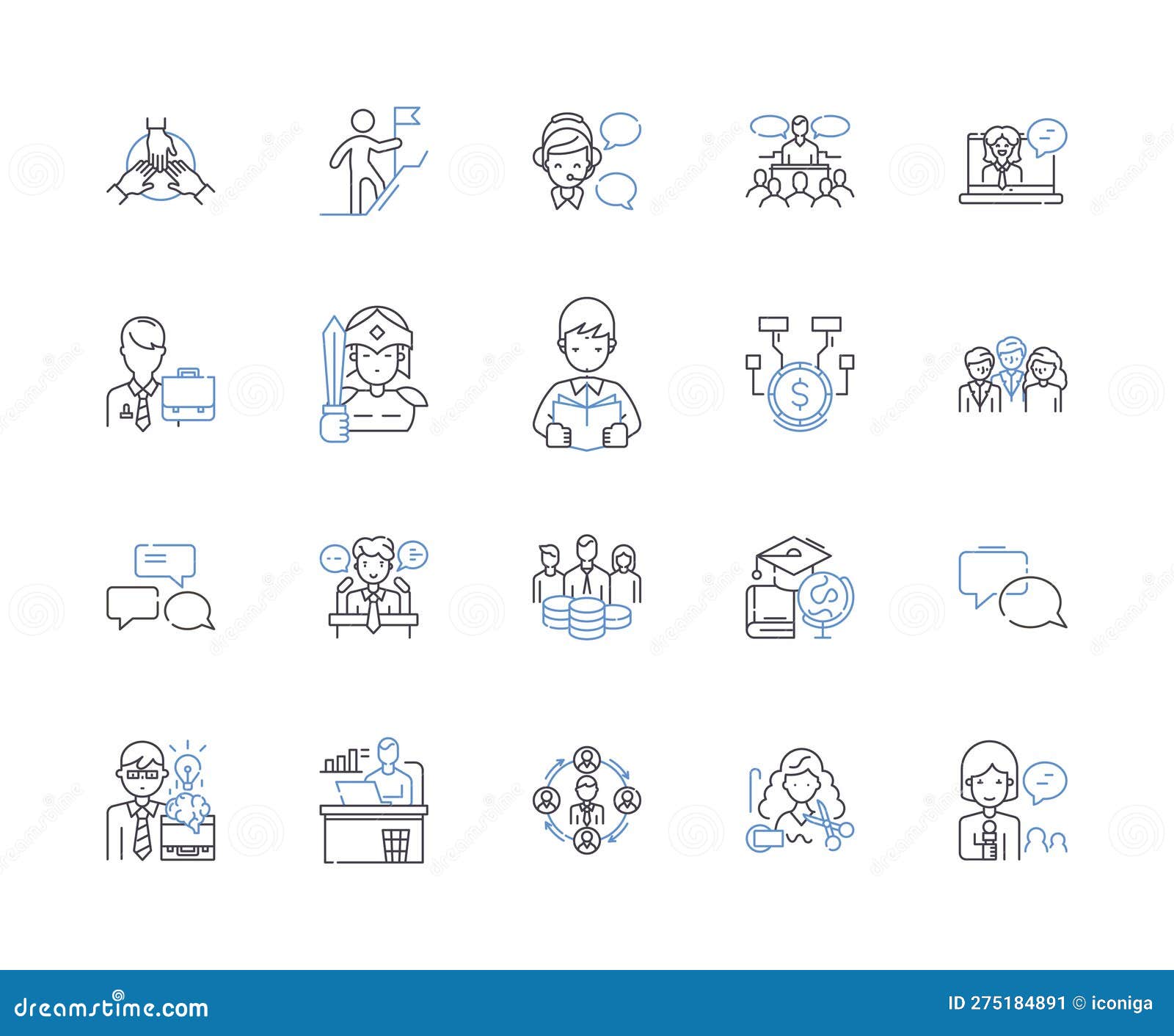 Employee Development Outline Icons Collection. Employee, Development ...