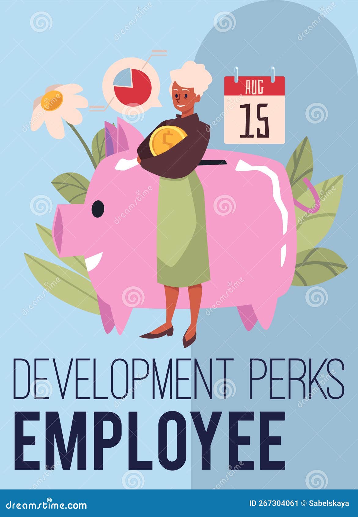 Employee Development Perks Program Banner or Poster Template Flat ...