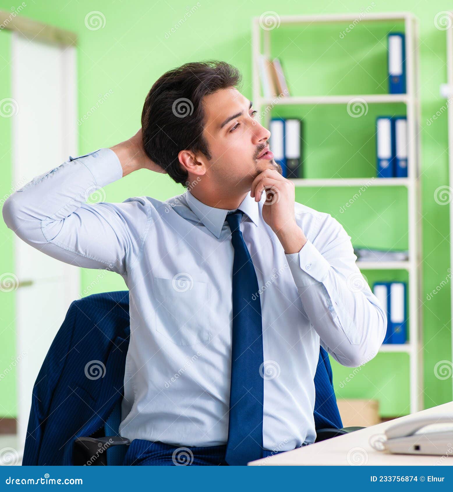 Employee Doing Exercises during Break at Work Stock Photo - Image of ...