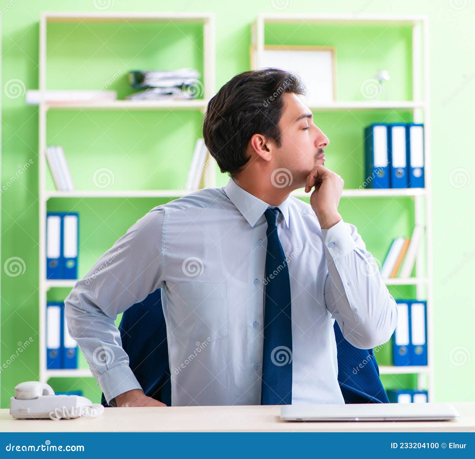 Employee Doing Exercises during Break at Work Stock Photo - Image of ...