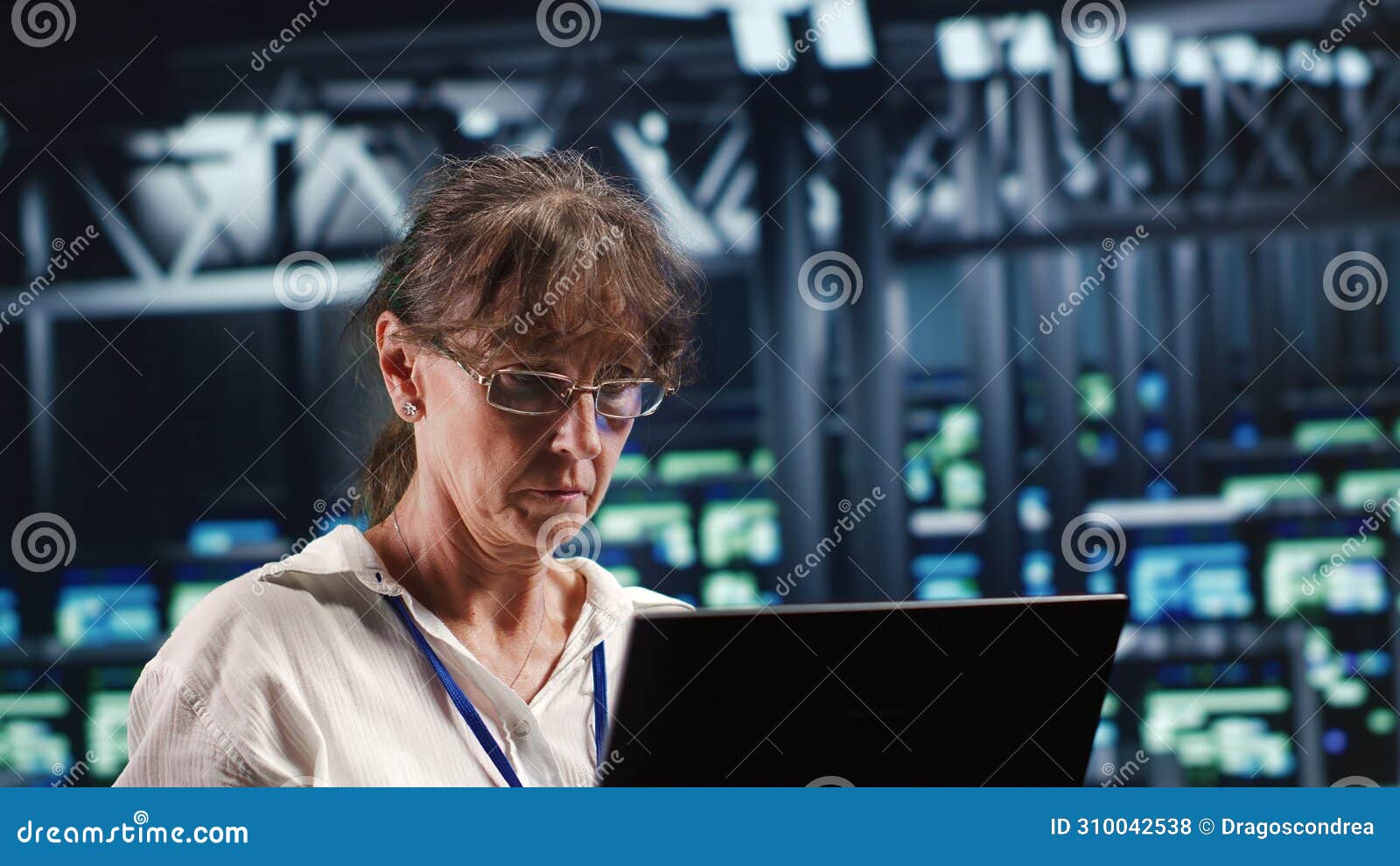 Employee Doing Regular Server Upgrades Stock Photo - Image of cybersecurity, prevent: 310042538
