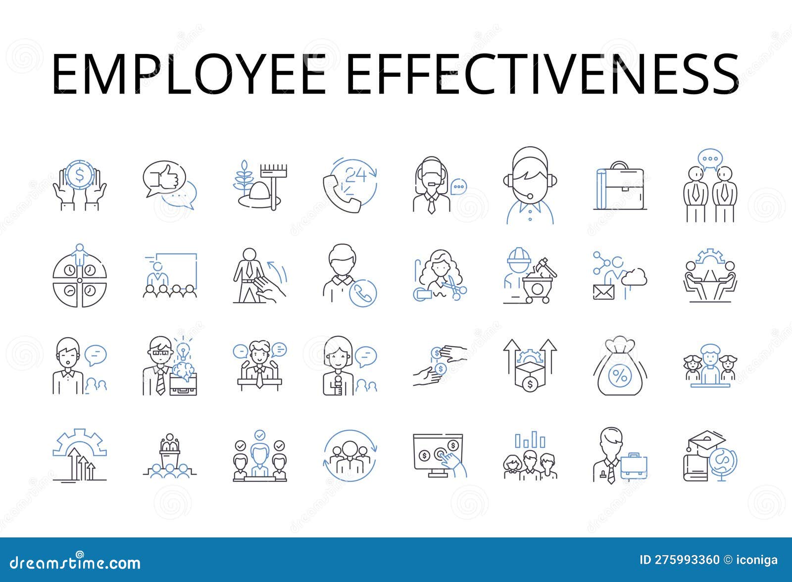 Employee Effectiveness Line Icons Collection. Team Productivity ... Employee Effectiveness Line Icons Collection. Team Productivity ...