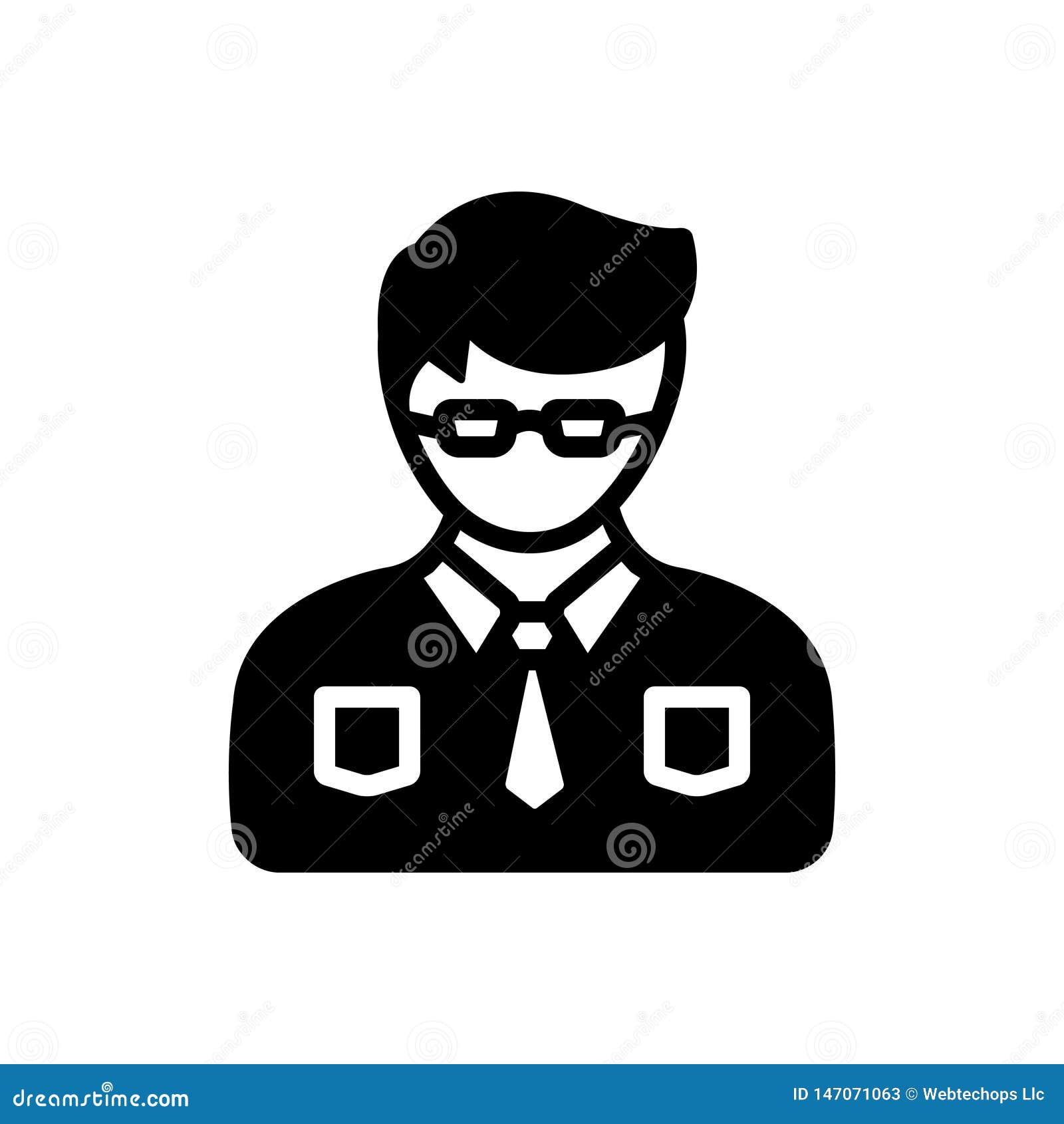 Black Solid Icon for Employee, Manager and Person Stock Vector ...