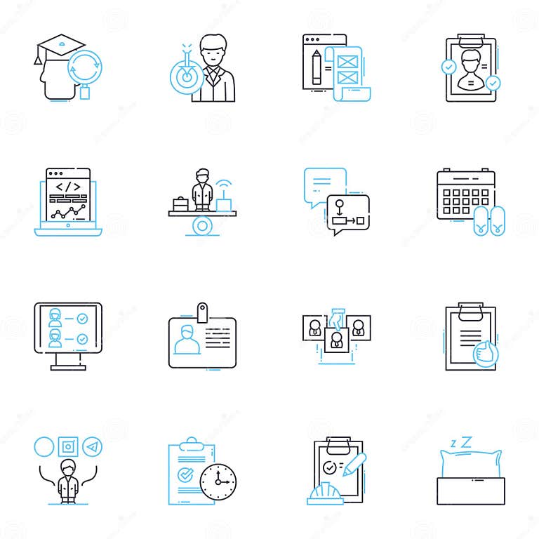 Employee Engagement Linear Icons Set. Motivation, Connection ...