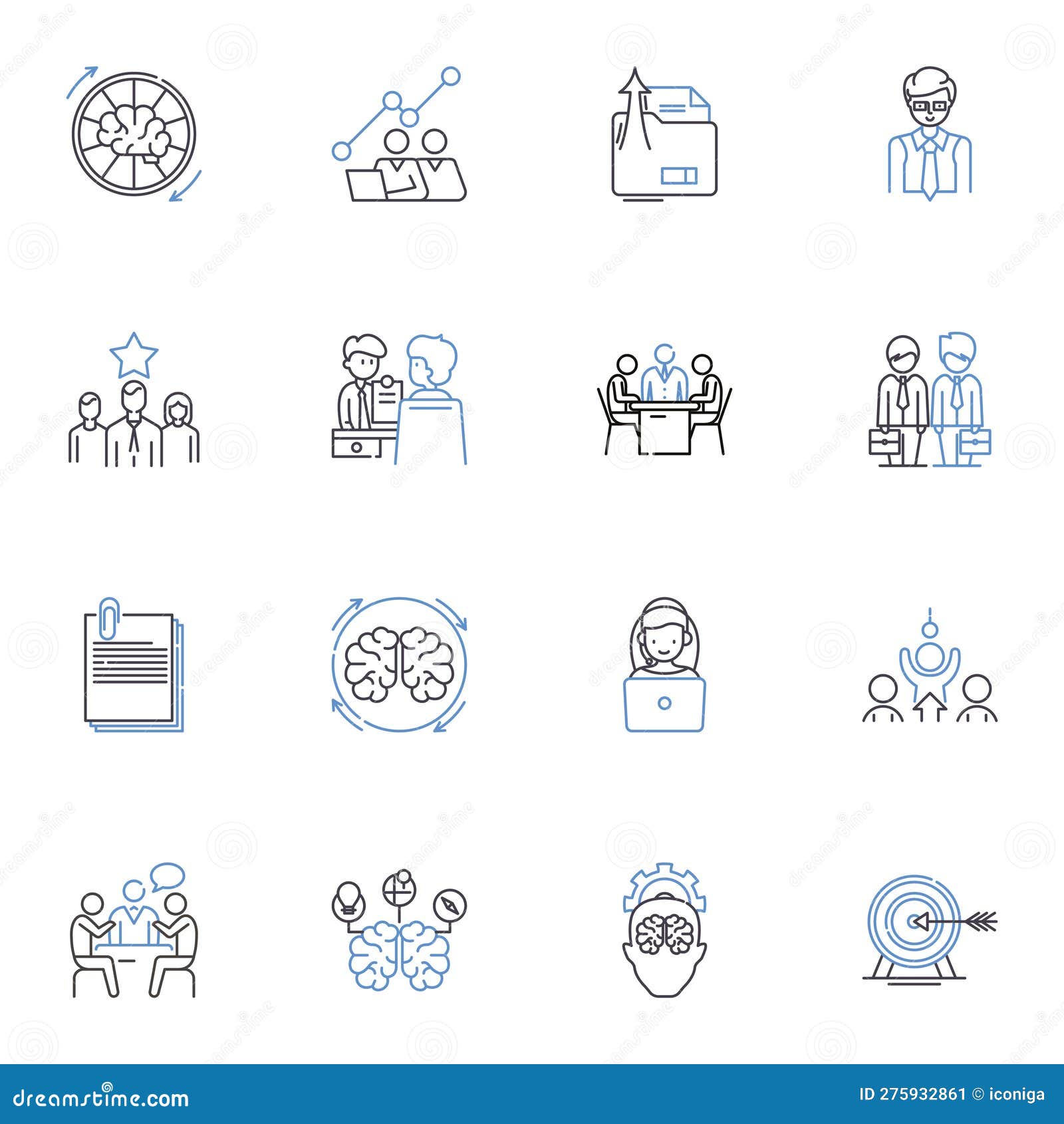 Employee Engagement Workshop Line Icons Collection. Motivation ...