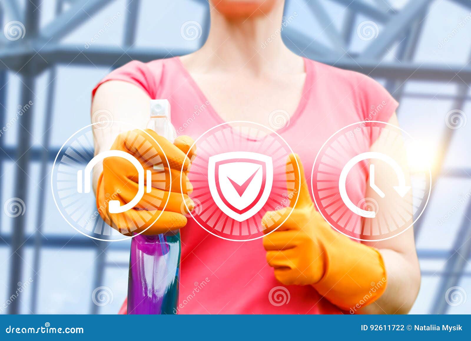 Employee Ensures the Quality of Cleaning. Stock Photo - Image of hand ...