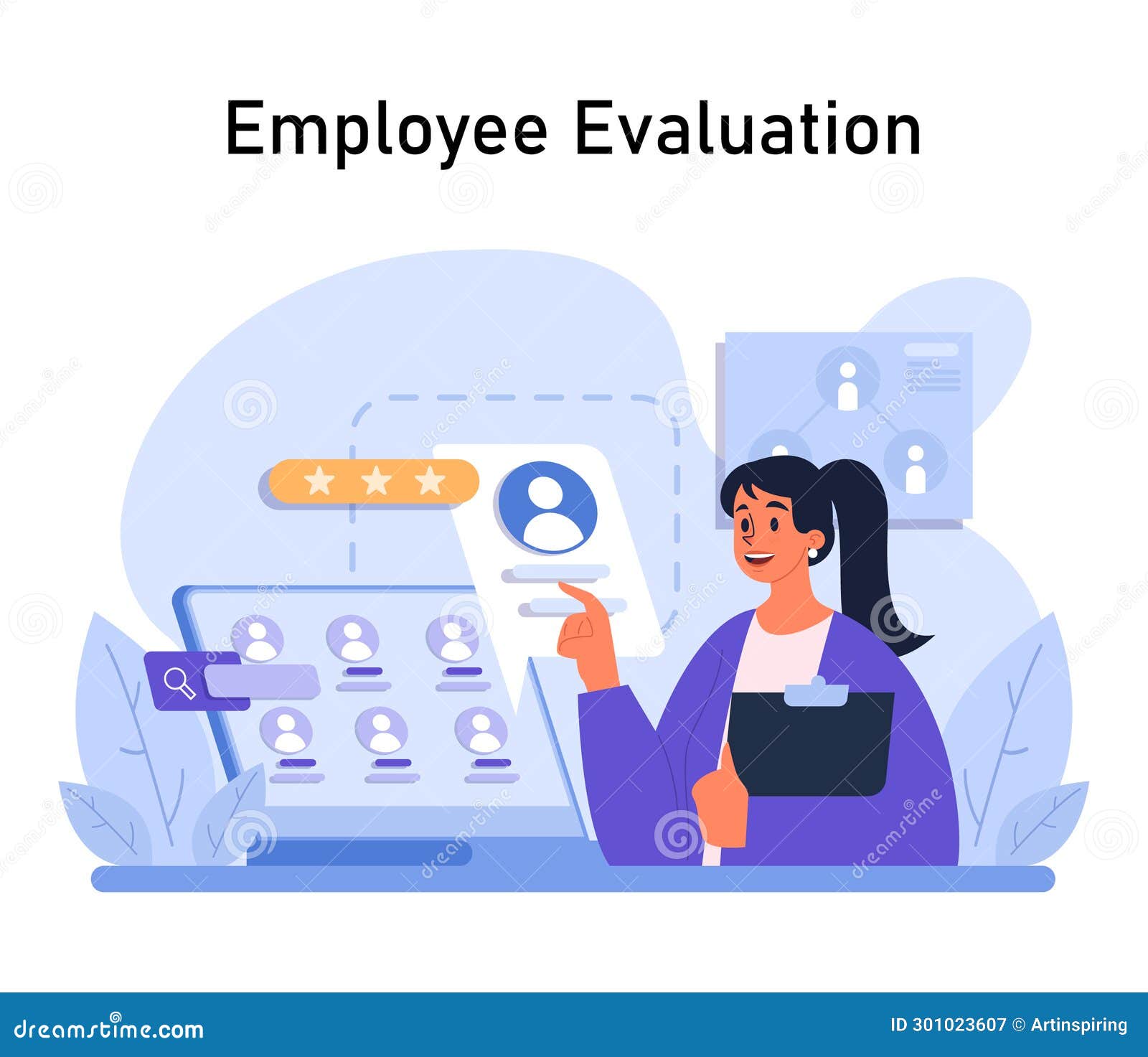 Employee Evaluation Concept. Flat Vector Illustration. Stock Vector ...