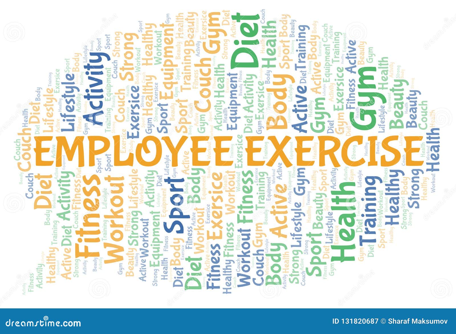 Employee Exercise Word Cloud Stock Illustration - Illustration of ...