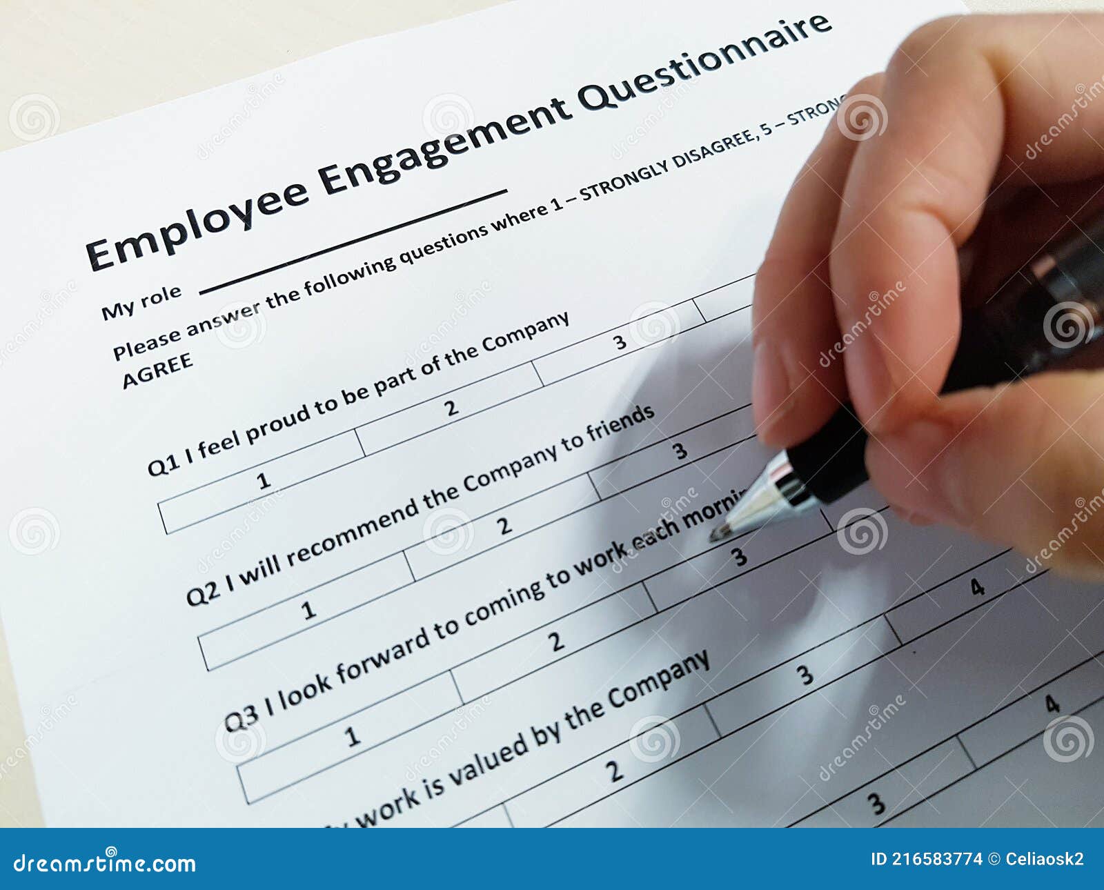 Employee Filling Up Engagement Questionnaire Stock Photo - Image of ...