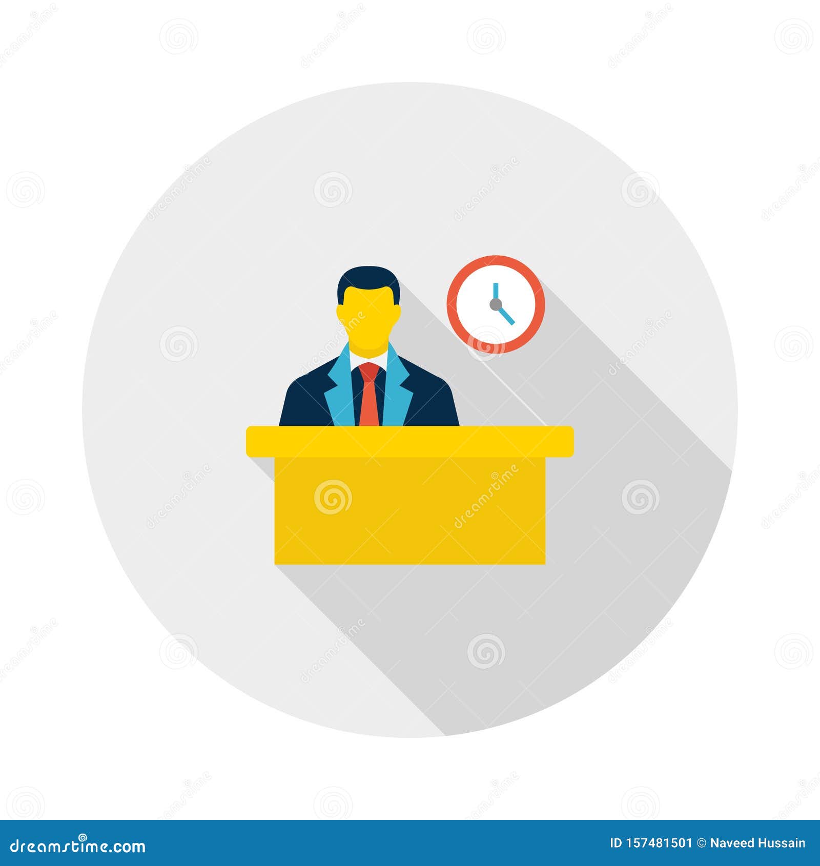 Employee flat vector icon stock vector. Illustration of office - 157481501